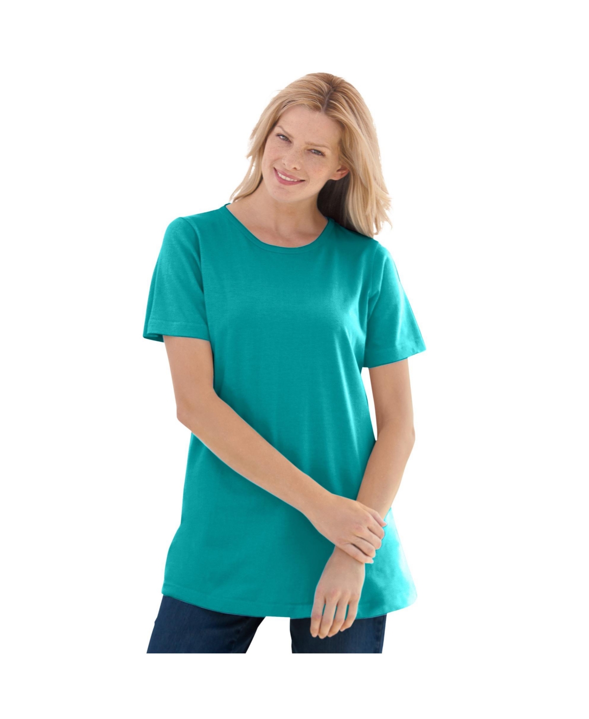 Click here for Woman Within Womens Within Perfect Short-Sleeve Cr... prices