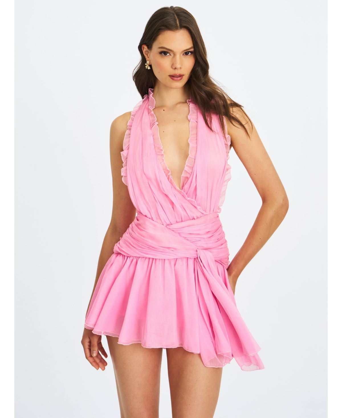 Click here for Miss Circle Womens Odelle Tulip Pink Crinkle Chiff... prices