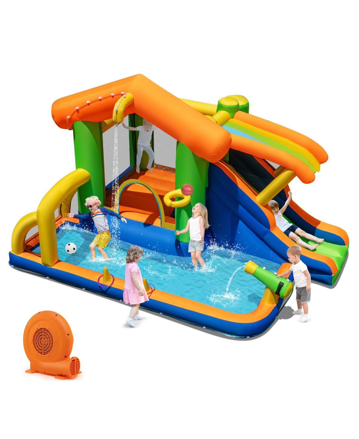 Click here for Gymax 8-in-1 Inflatable Bounce House Water Park w/... prices