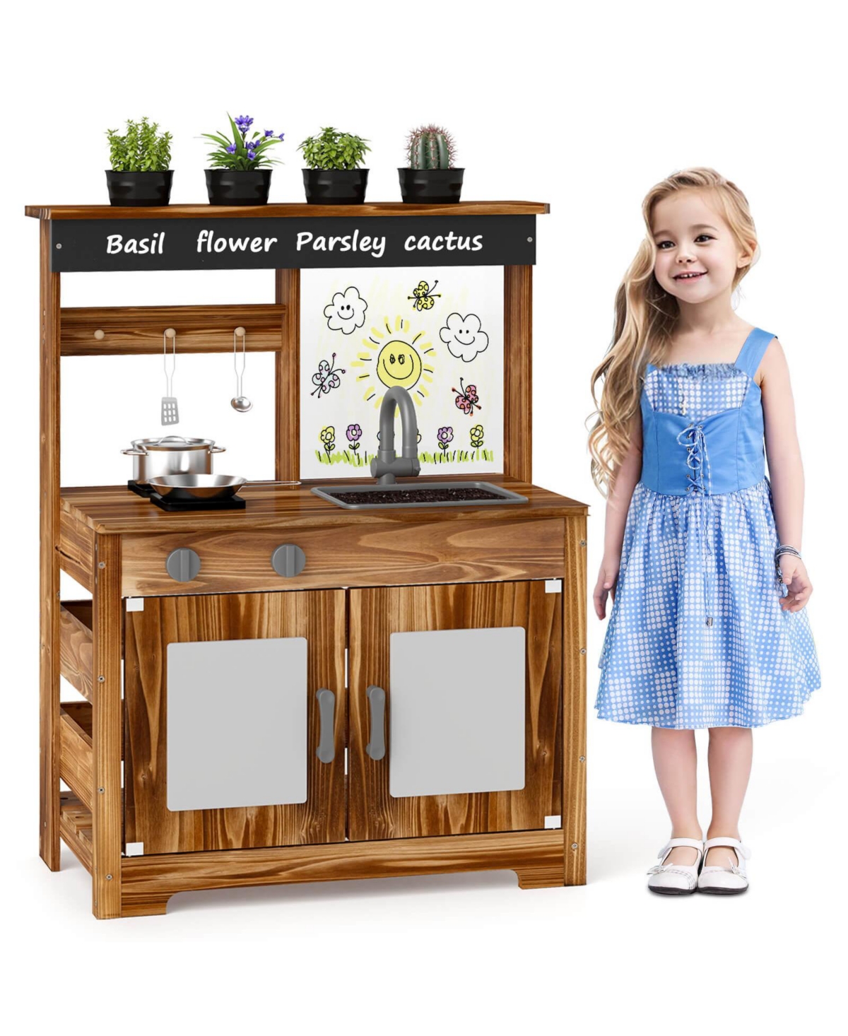Click here for Kids Mud Kitchen Set with Removable Sink Faucet Du... prices