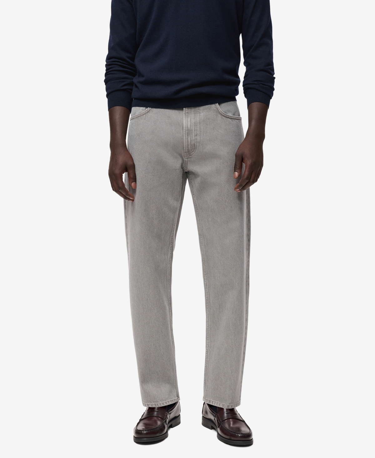 Click here for Mango Mens Moby Straight-Fit Jeans - Denim Gray prices