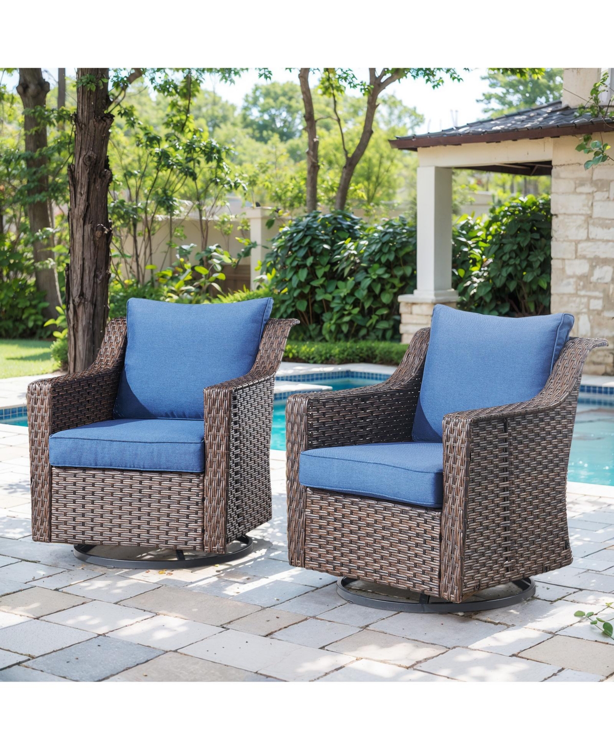 Click here for Gymojoy Slimline Brown Wicker Patio 2-Piece Swivel... prices