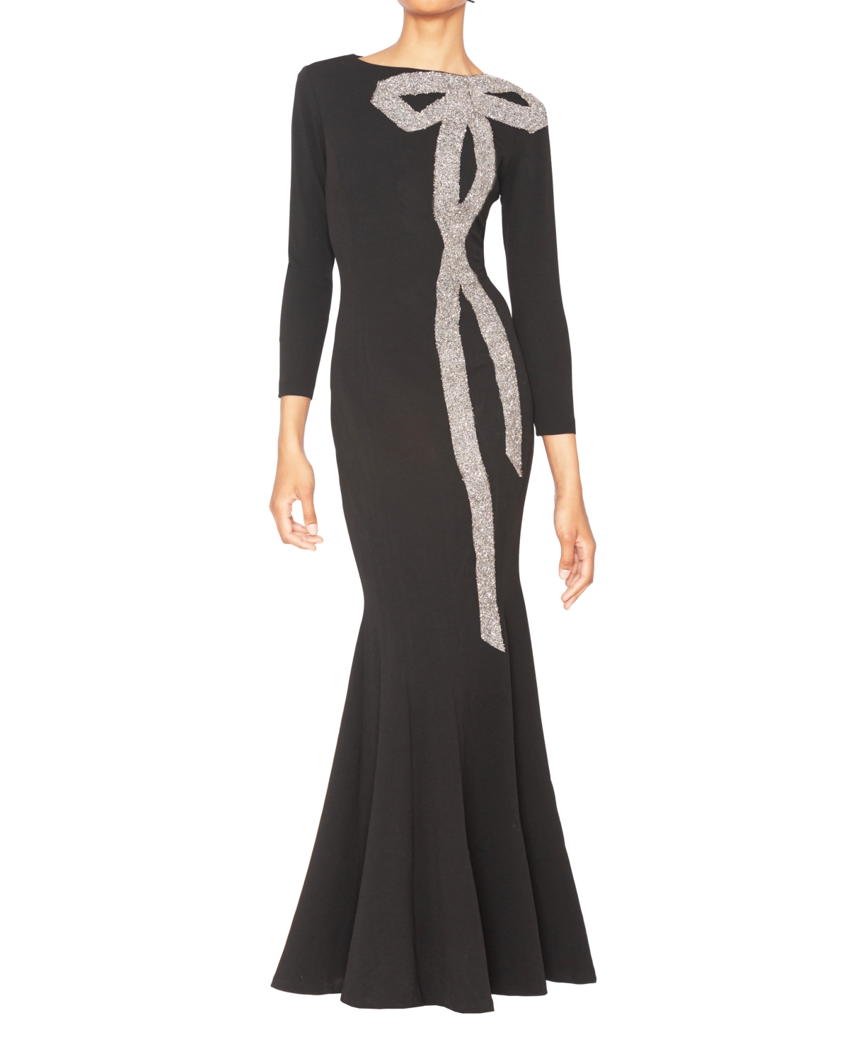 Click here for White Tie by Shani Womens Bow Trim Detail Velvet G... prices