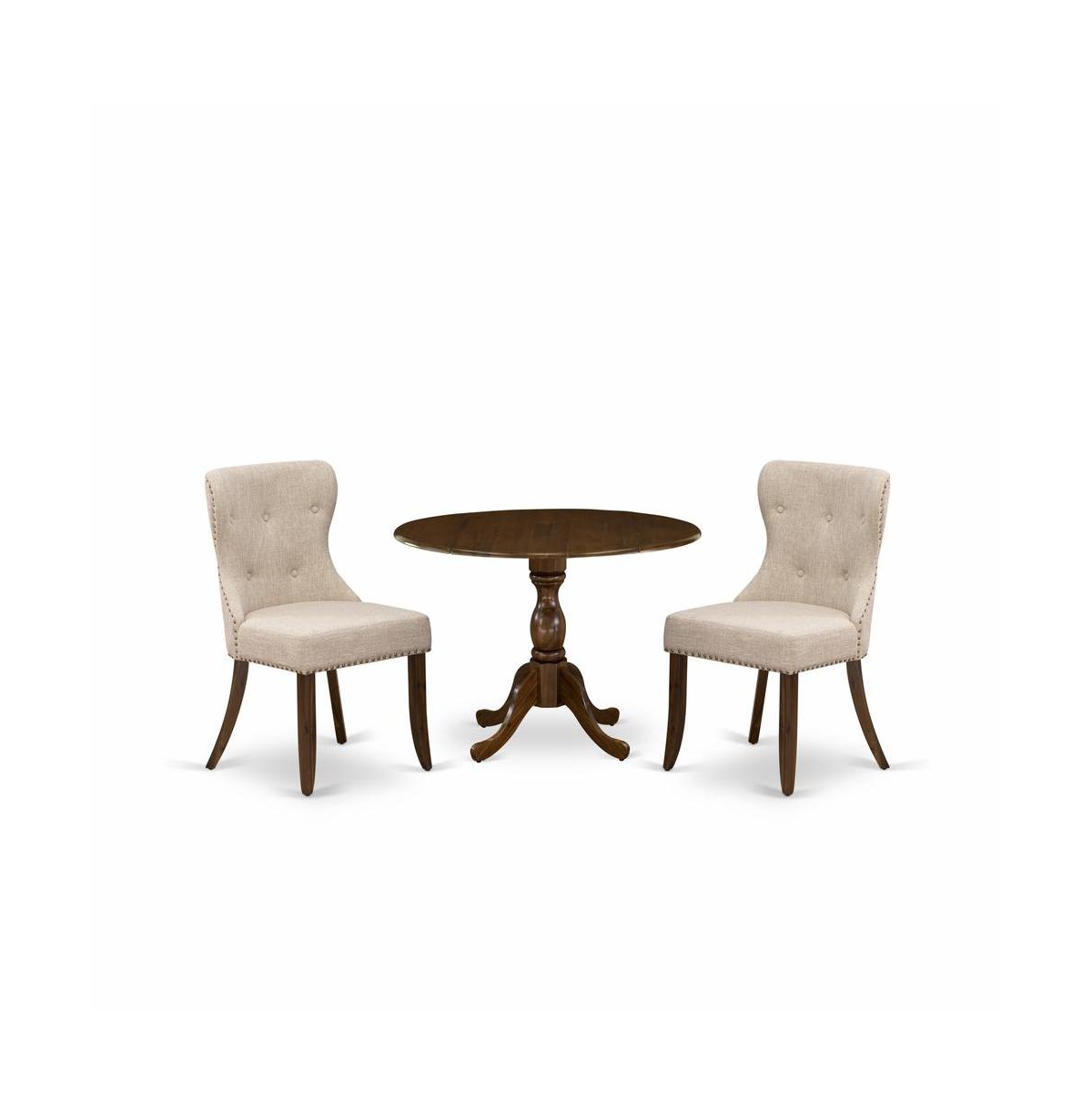 Click here for East West Furniture 3 Piece Dining Table Set Inclu... prices