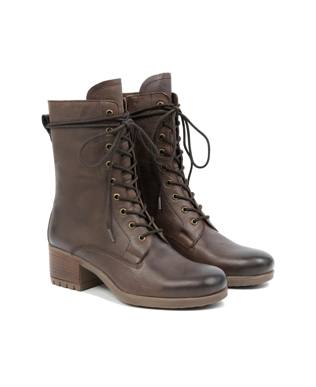 Click here for Block Heel Derby Boot - Brown leather prices