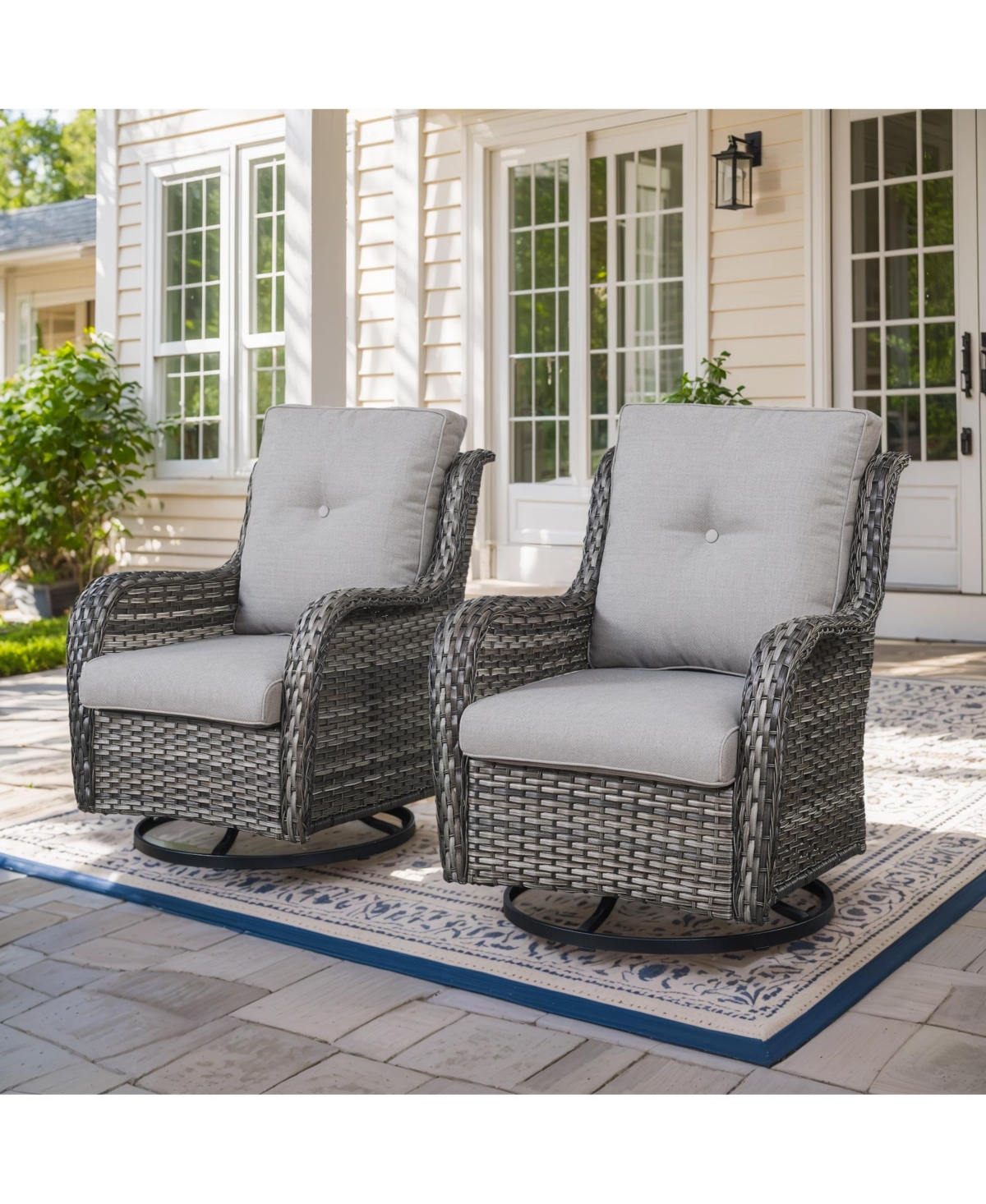 Click here for Gymojoy ArcLine Brown Wicker Swivel Glider Outdoor... prices