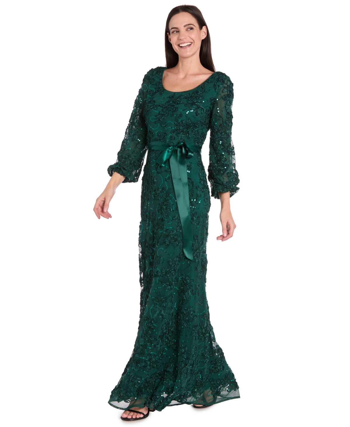 Click here for R & M Richards Womens Long Stretch Soutache Lace D... prices