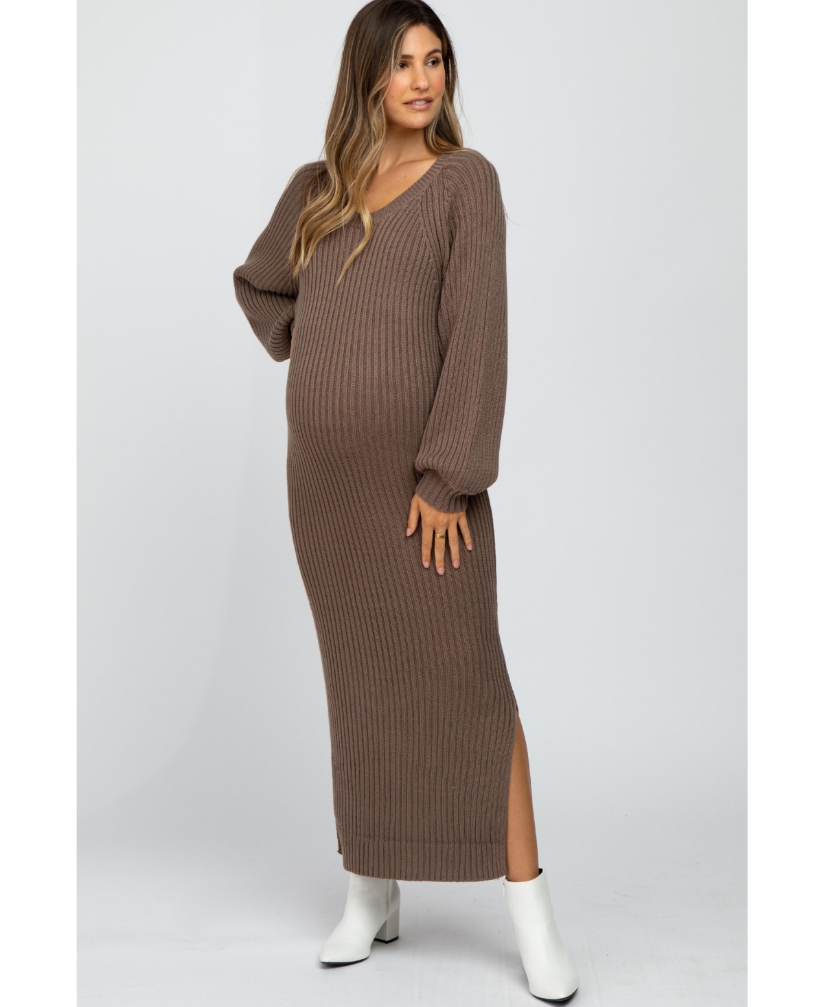 Click here for Pinkblush Womens Mauve Side Slit Maternity Maxi Sw... prices