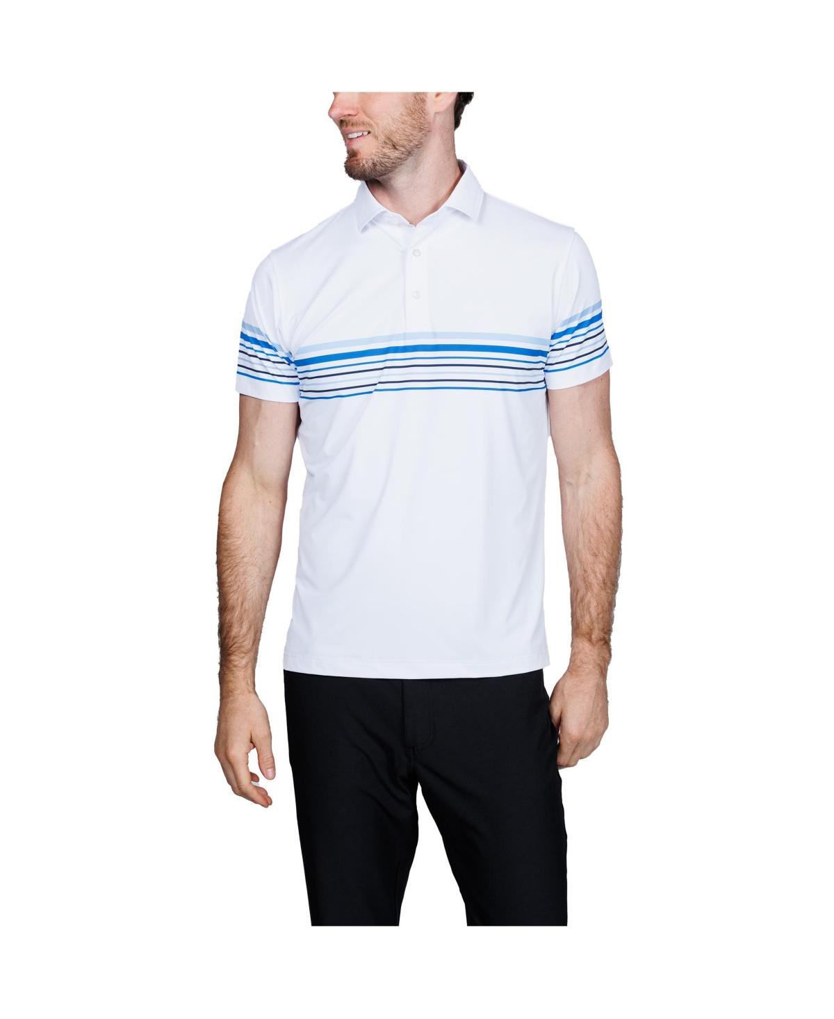 Click here for Tailorbyrd Mens Engineered Stripe Performance Polo... prices