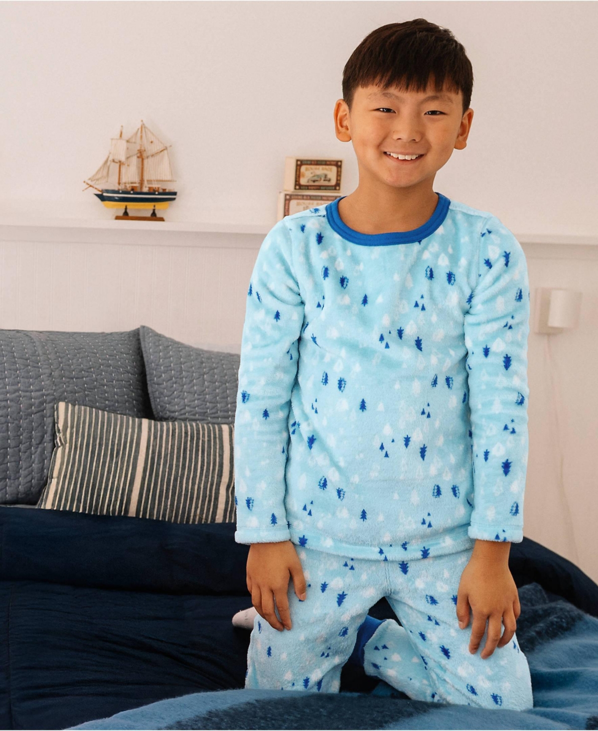 Click here for Lands End Kids Long Sleeve Plush Fleece Pajama Set... prices