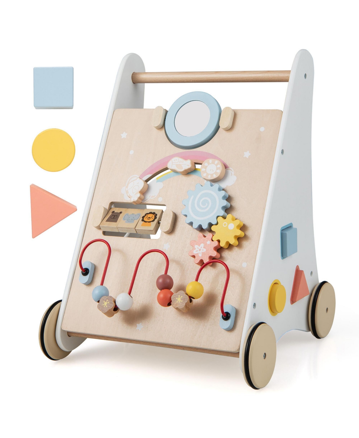 Click here for Gymax Toddler Wooden Walker Activity Center with M... prices