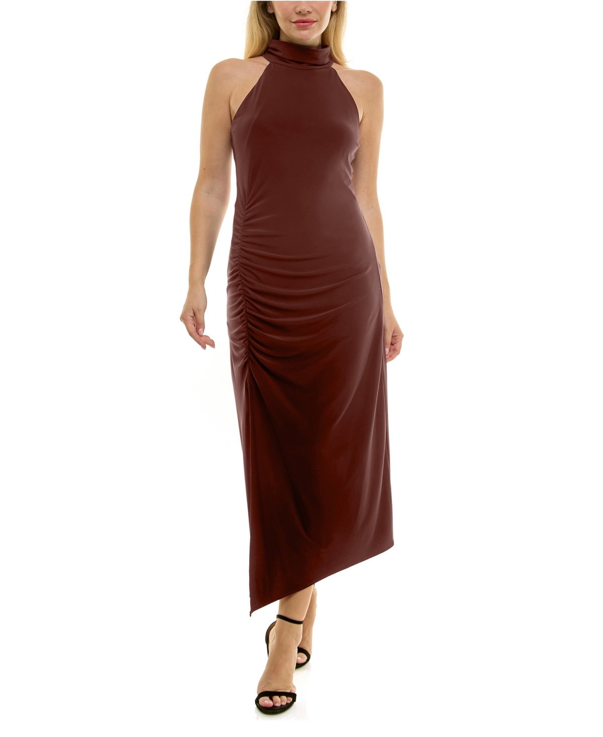 Click here for Taylor Womens Ruched Halter Neck Dress - Brown prices