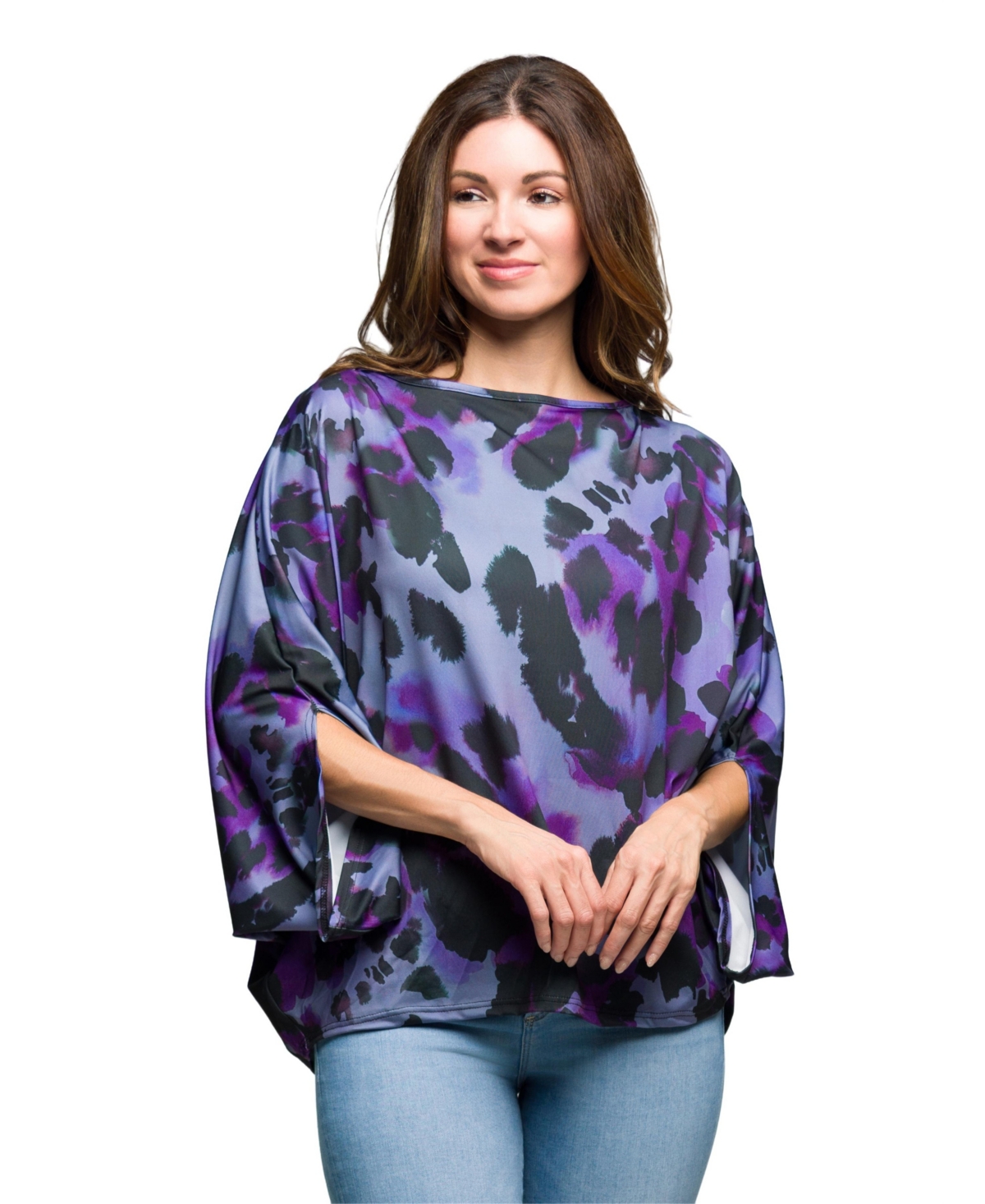 Click here for 24seven Comfort Apparel Womens Purple Animal Print... prices