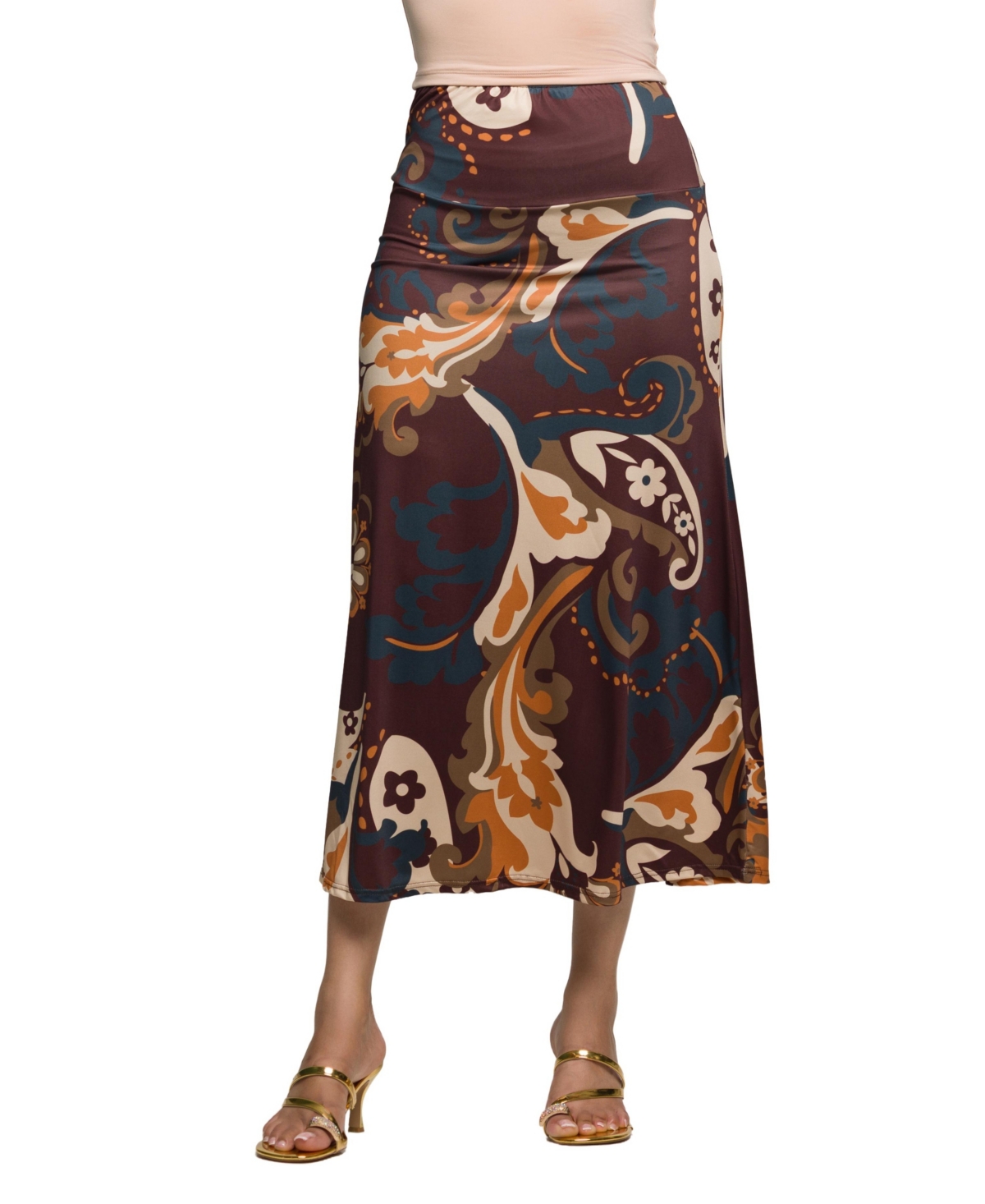 Click here for 24seven Comfort Apparel Womens Elastic Waist Midi... prices