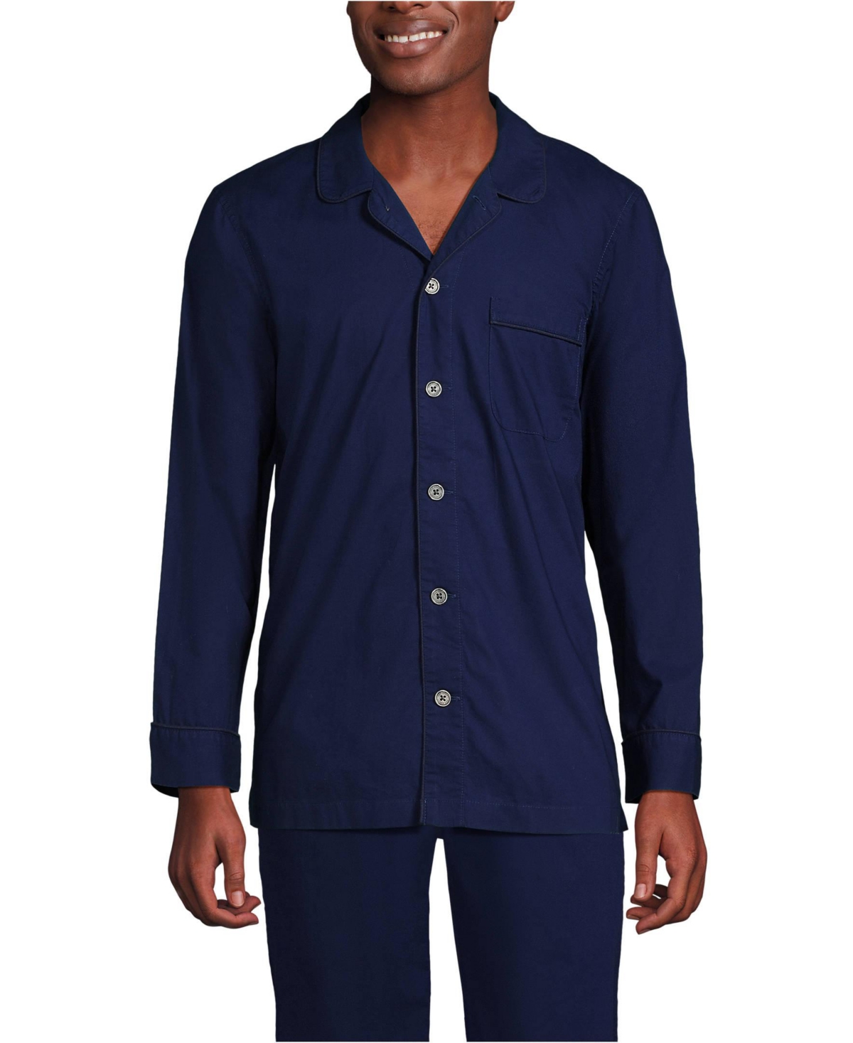 Click here for Lands End Mens Tall Essential Pajama Shirt - Deep... prices
