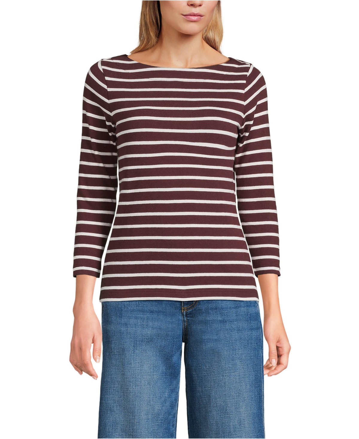 Click here for Lands End Womens Mariner Jersey Boatneck Top - Lus... prices
