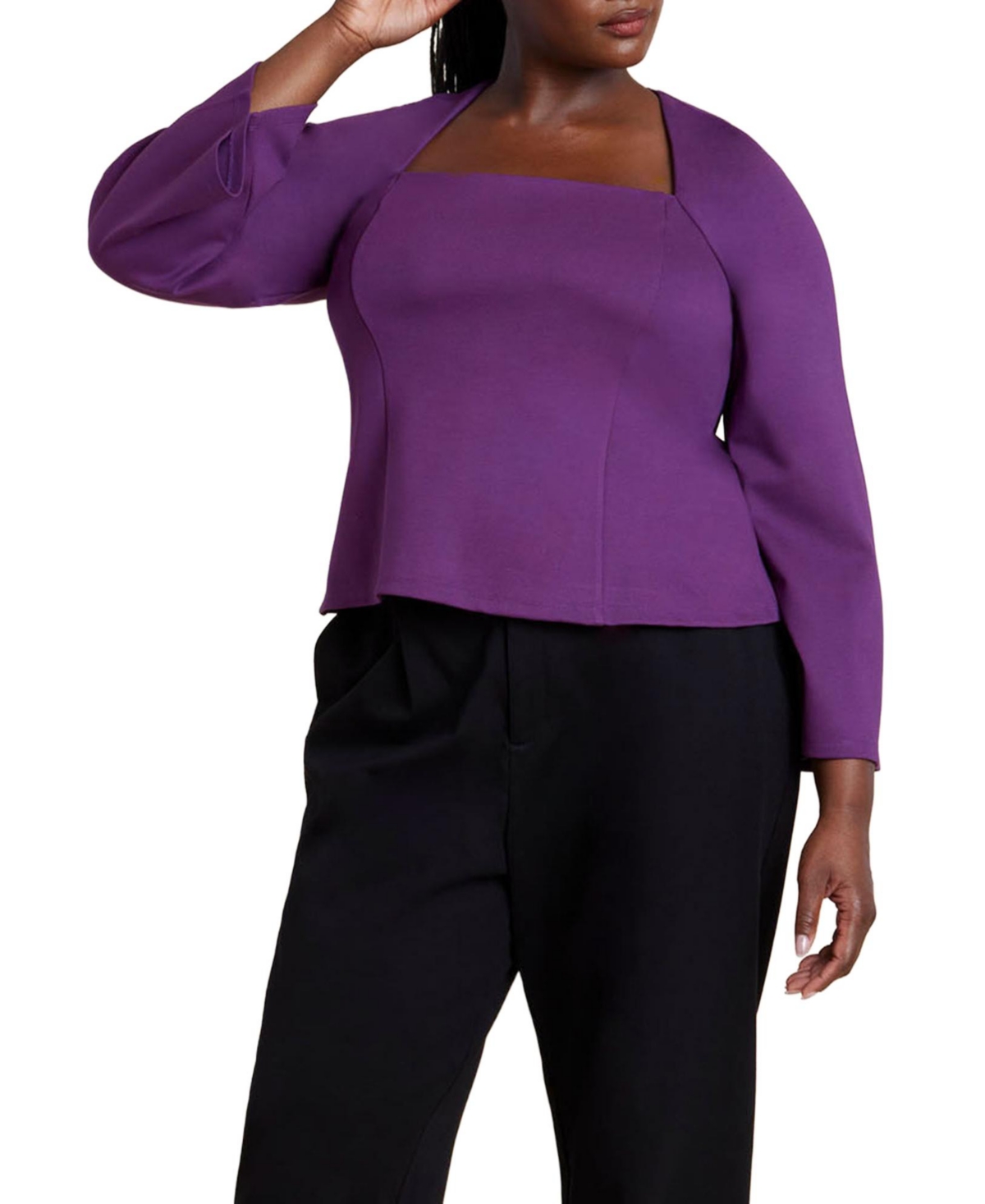 Click here for Eloquii Womens Plus Size Square Neck Seam Detail T... prices