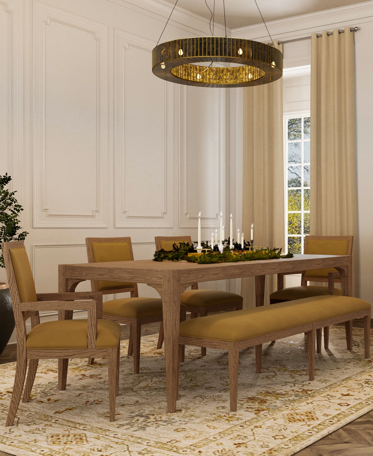 Click here for Everleigh Dining 6-Pc. Set (Table  2 Upholstered B... prices