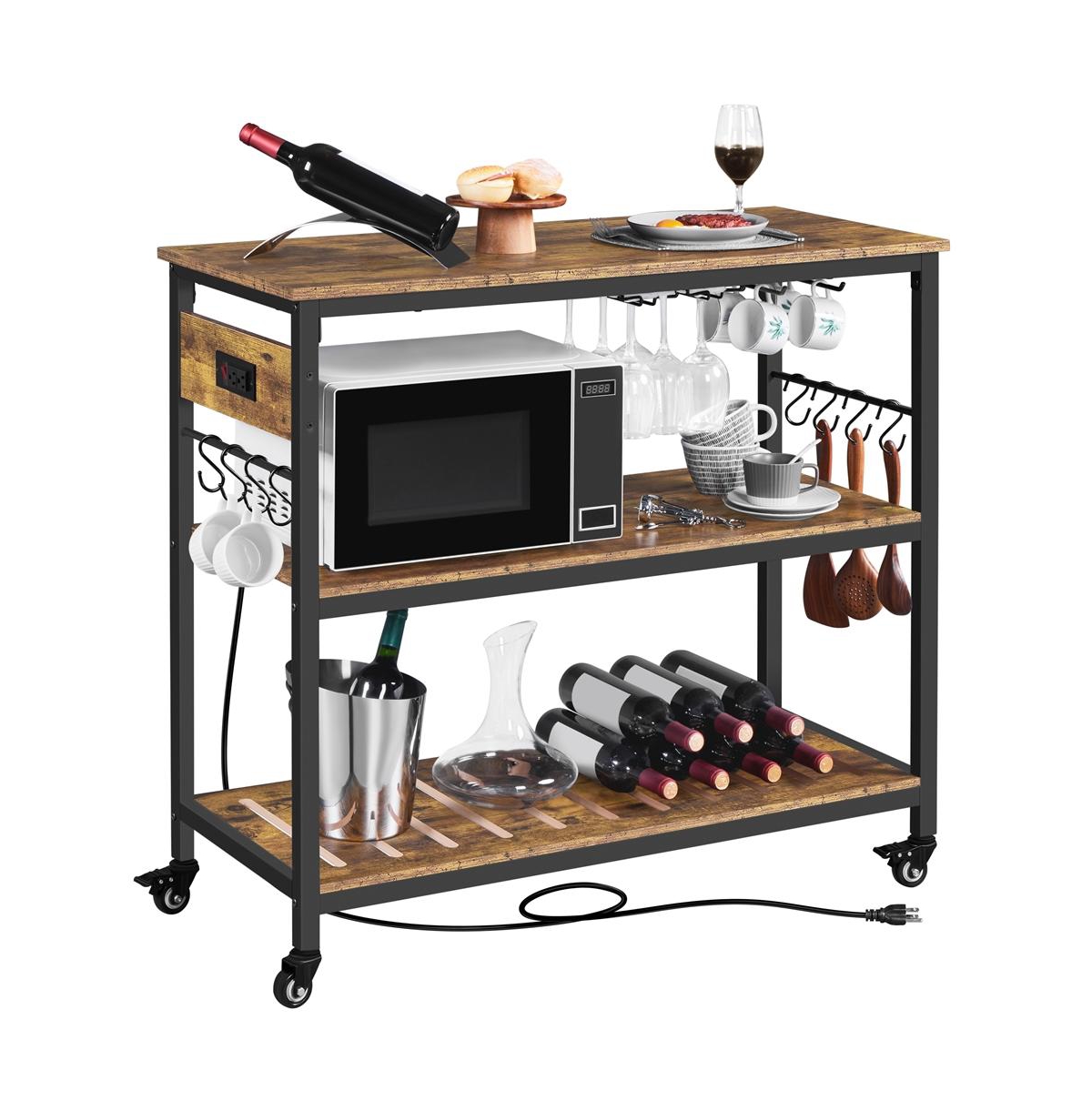 Click here for Yaheetech 36.5 H Kitchen Island Cart with Charge S... prices