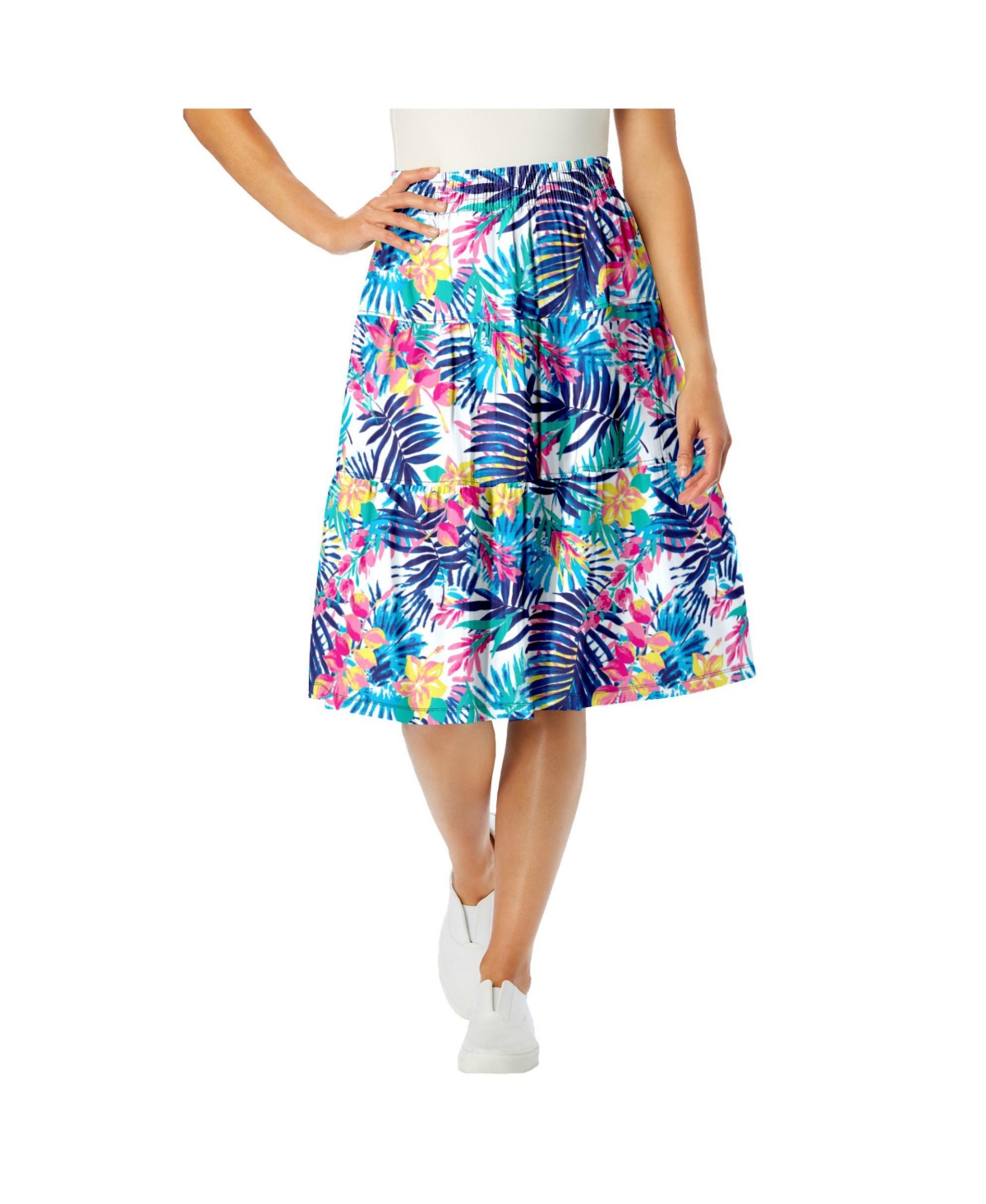 Click here for Woman Within Womens Within Elastic-Waist Knit Tier... prices