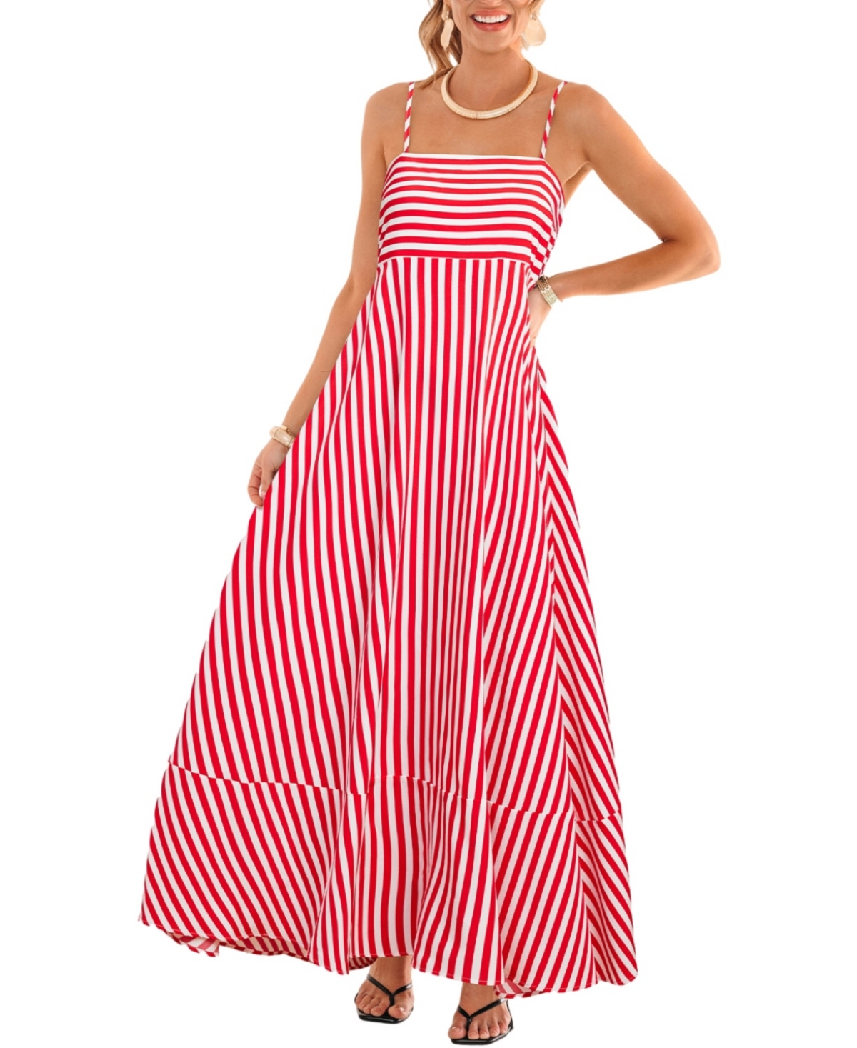 Click here for Cupshe Womens Subtle Lines Striped Maxi Beach Dres... prices