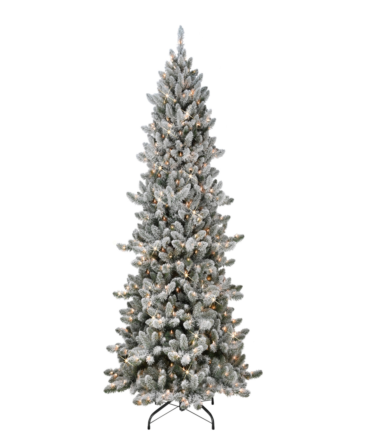 Click here for Puleo 7.5FT Pre-Lit Slim Flocked Royal Majestic Sp... prices