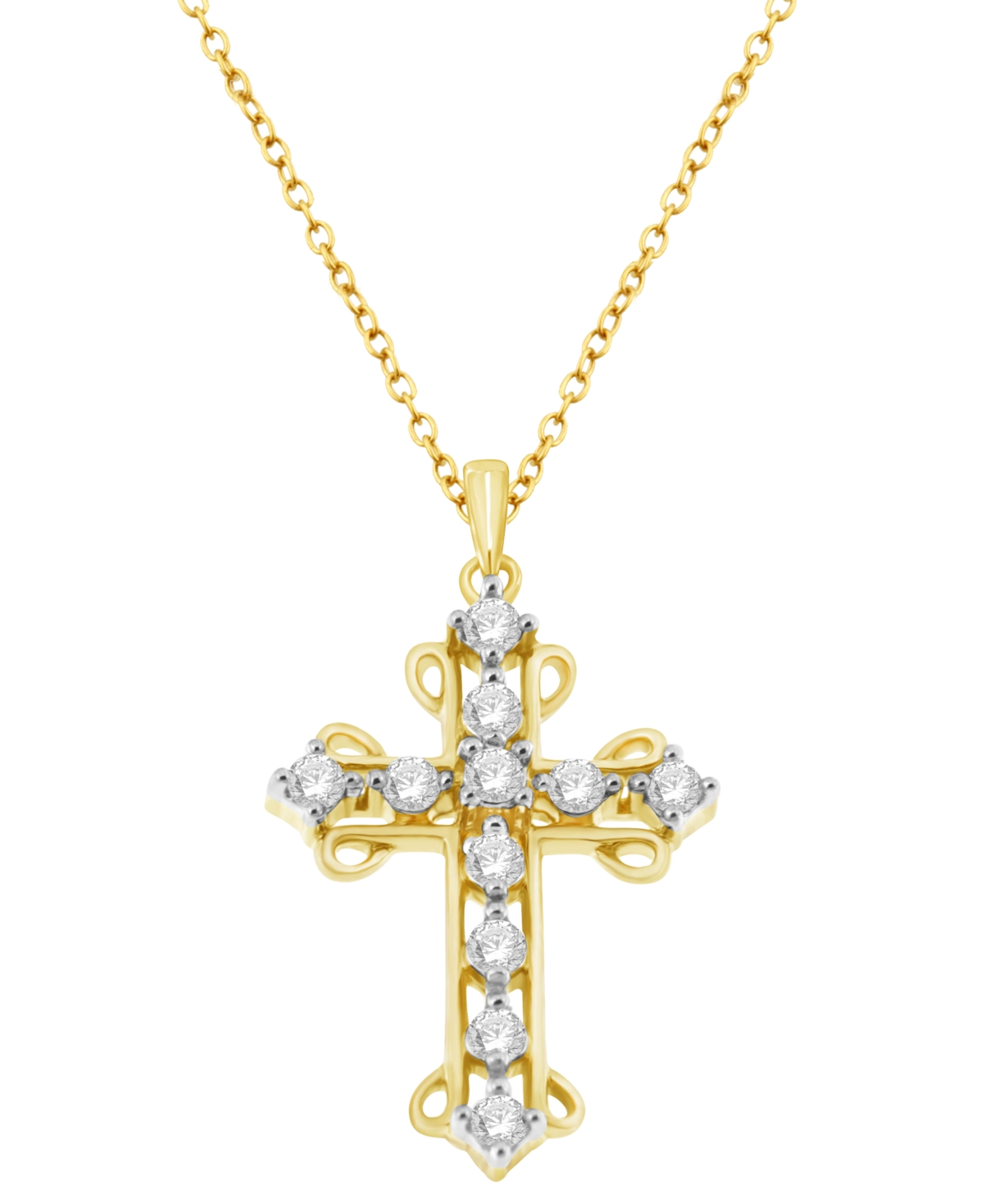 Click here for Macys Diamond Cross Pendant Necklace (1/4 ct. t.w.... prices