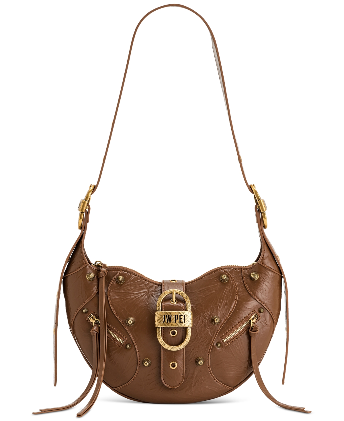 Click here for Jw Pei Tessa Crushed Small Shoulder Bag - Brown prices