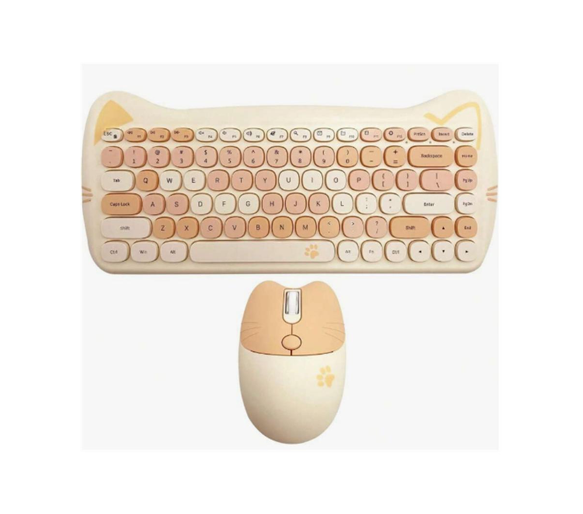 Click here for risokeys Cute Cat Keyboard and Mouse Combo - Wirel... prices