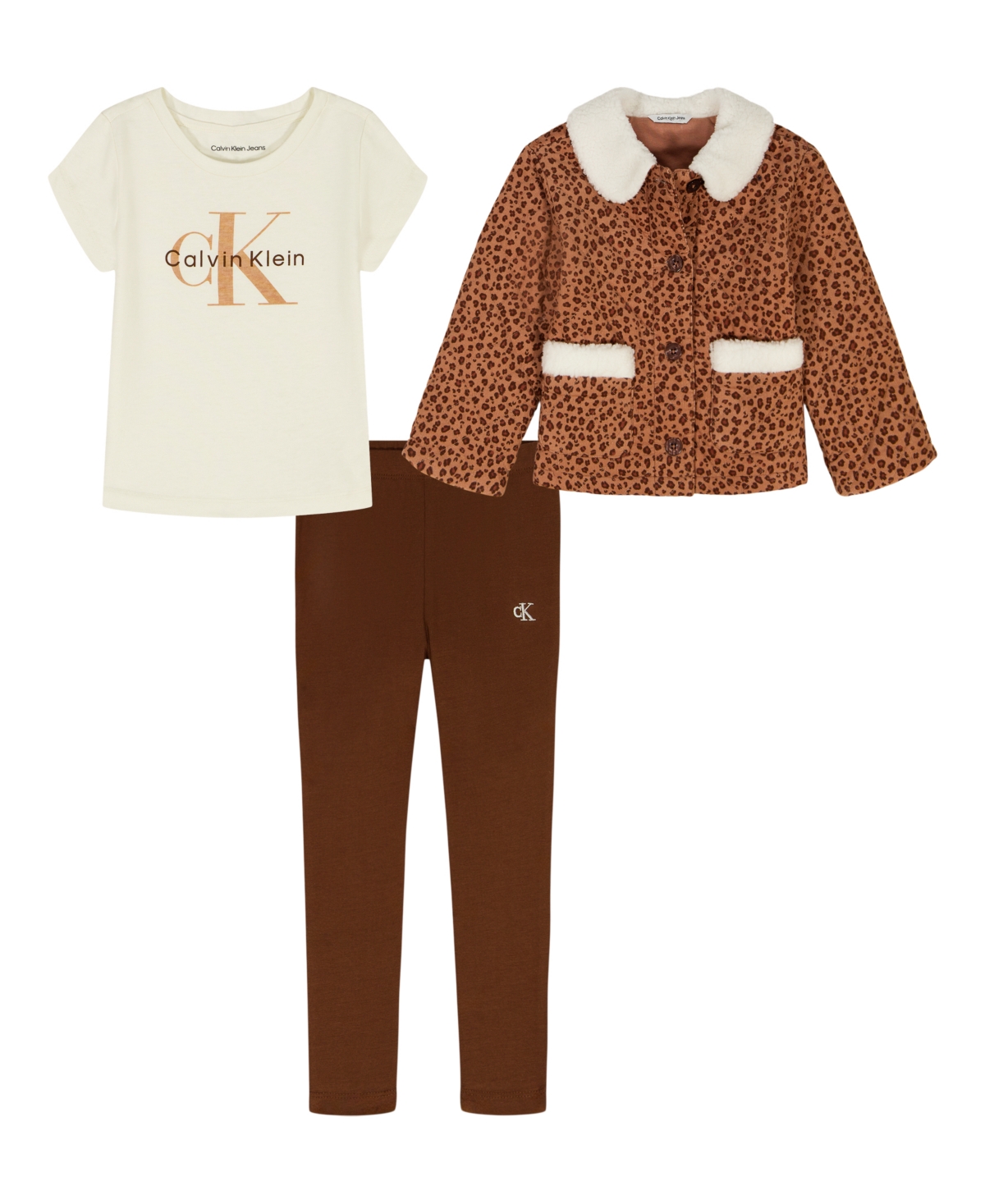 Click here for Calvin Klein Girls 4-6X 3-Piece Top  Jacket and Pa... prices
