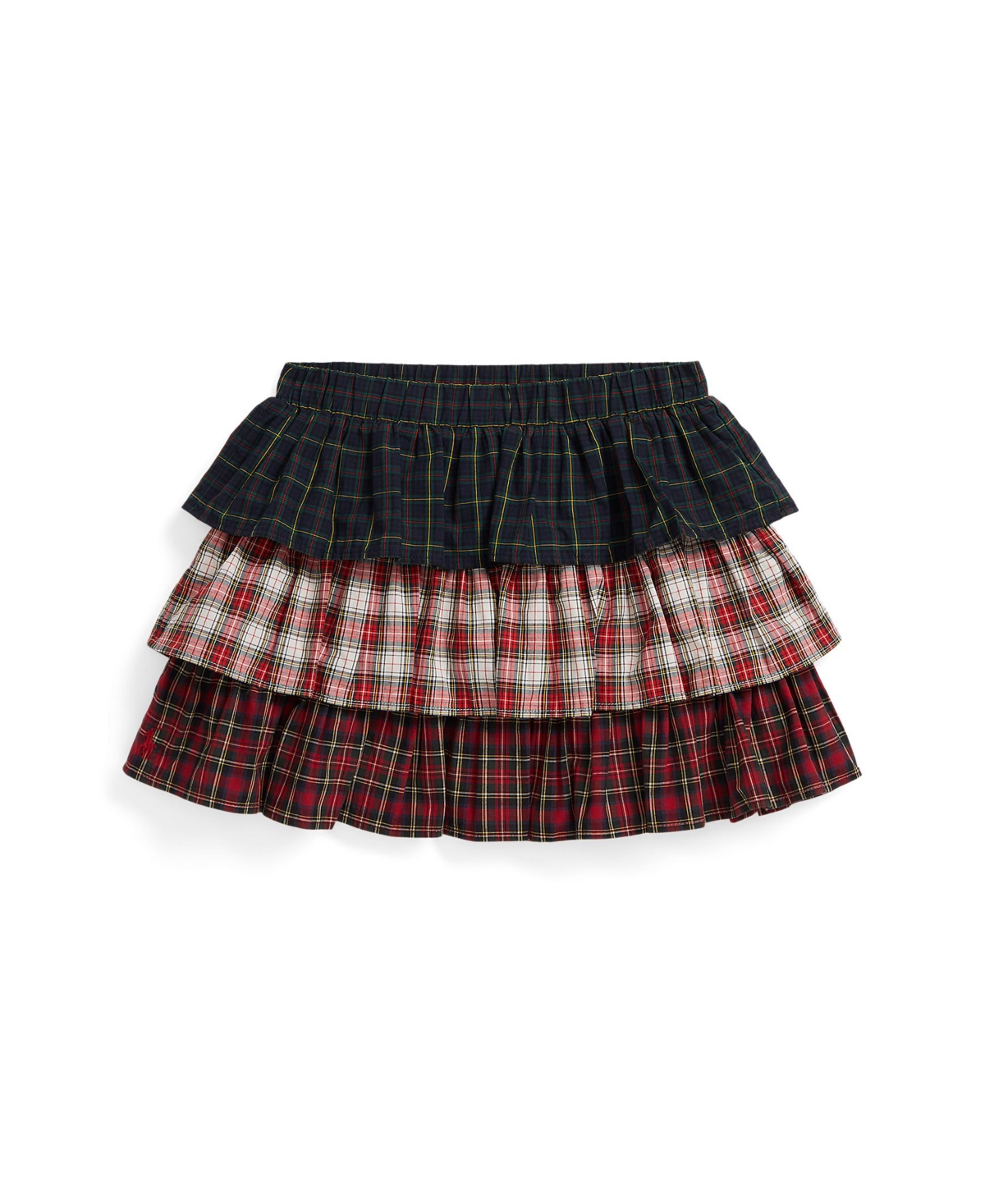 Polo Ralph Lauren Girls 2T-6X Plaid Tiered Skirt - Red  Green  White