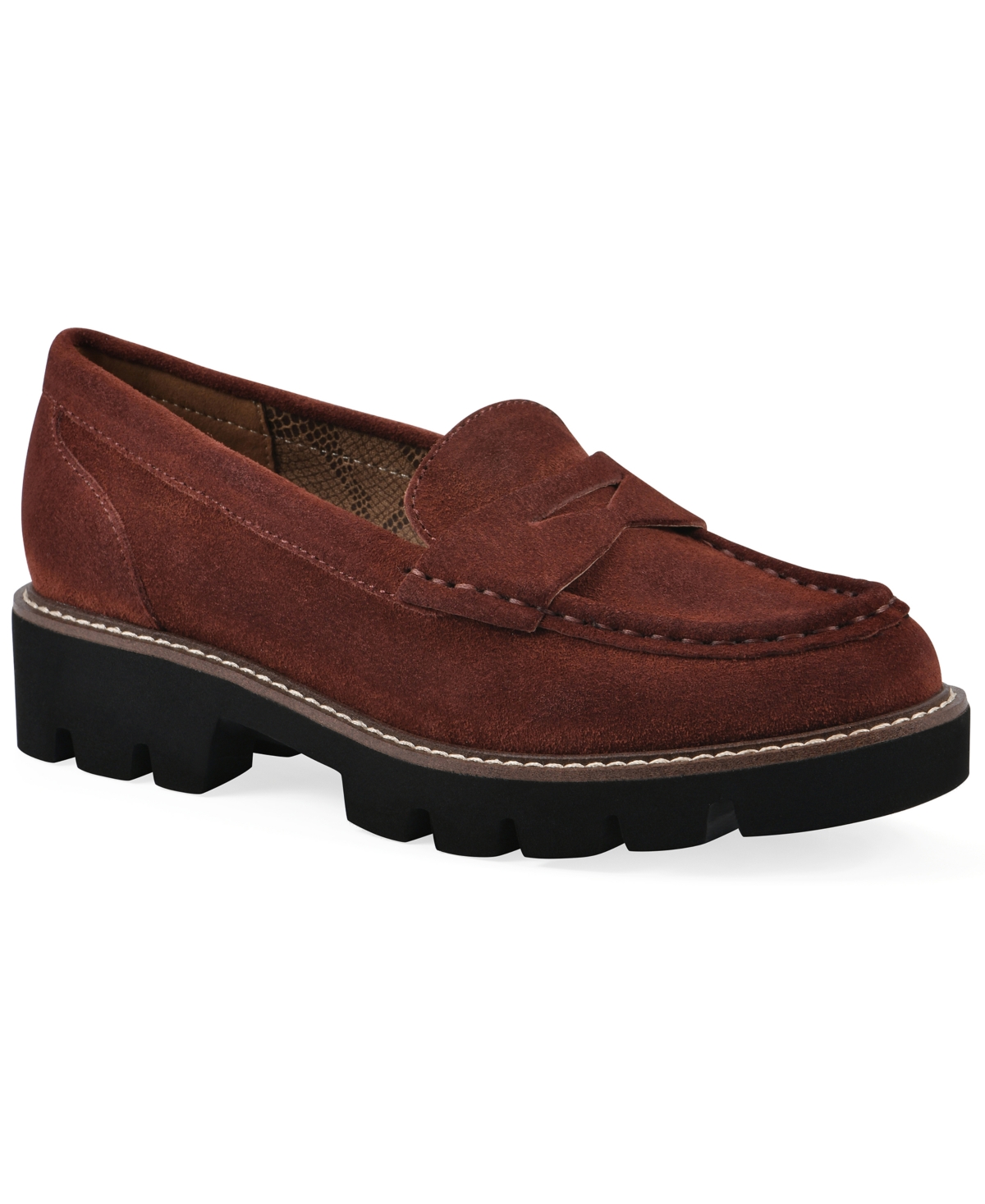 Click here for White Mountain Womens Gunner Lug Sole Loafers - Ru... prices