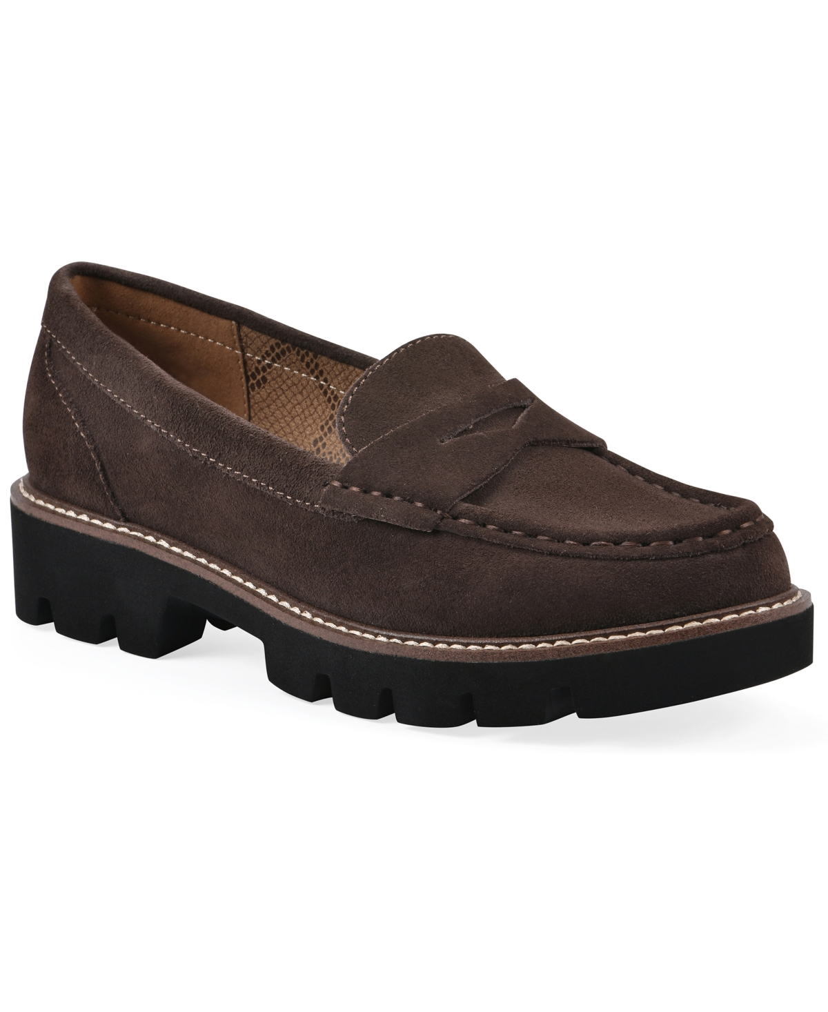 Click here for White Mountain Womens Gunner Lug Sole Loafers - Co... prices