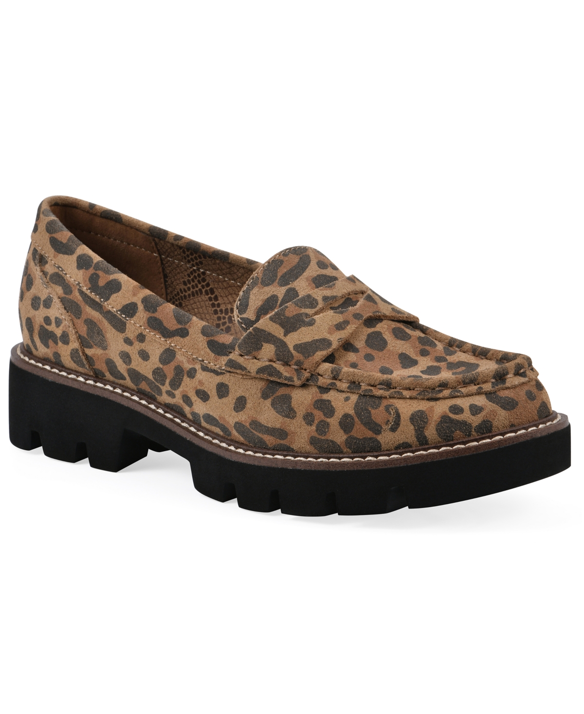 Click here for White Mountain Womens Gunner Lug Sole Loafers - Br... prices