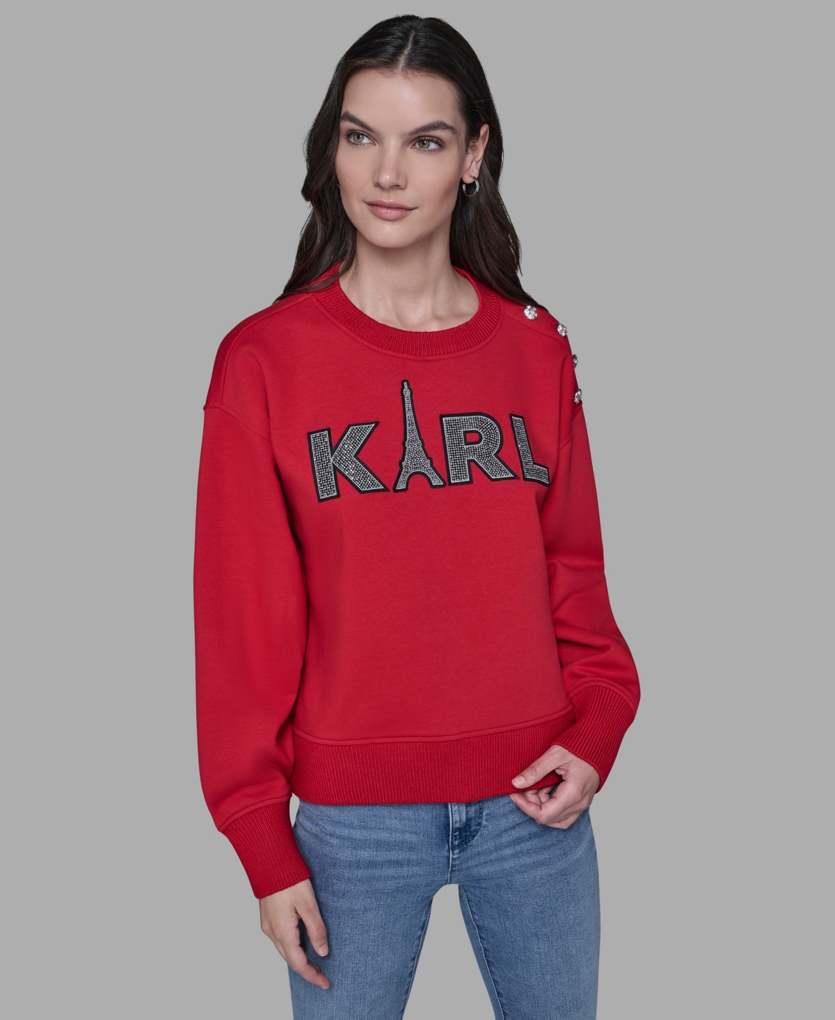 Click here for Karl Lagerfeld Paris Womens Embellished Long Sleev... prices