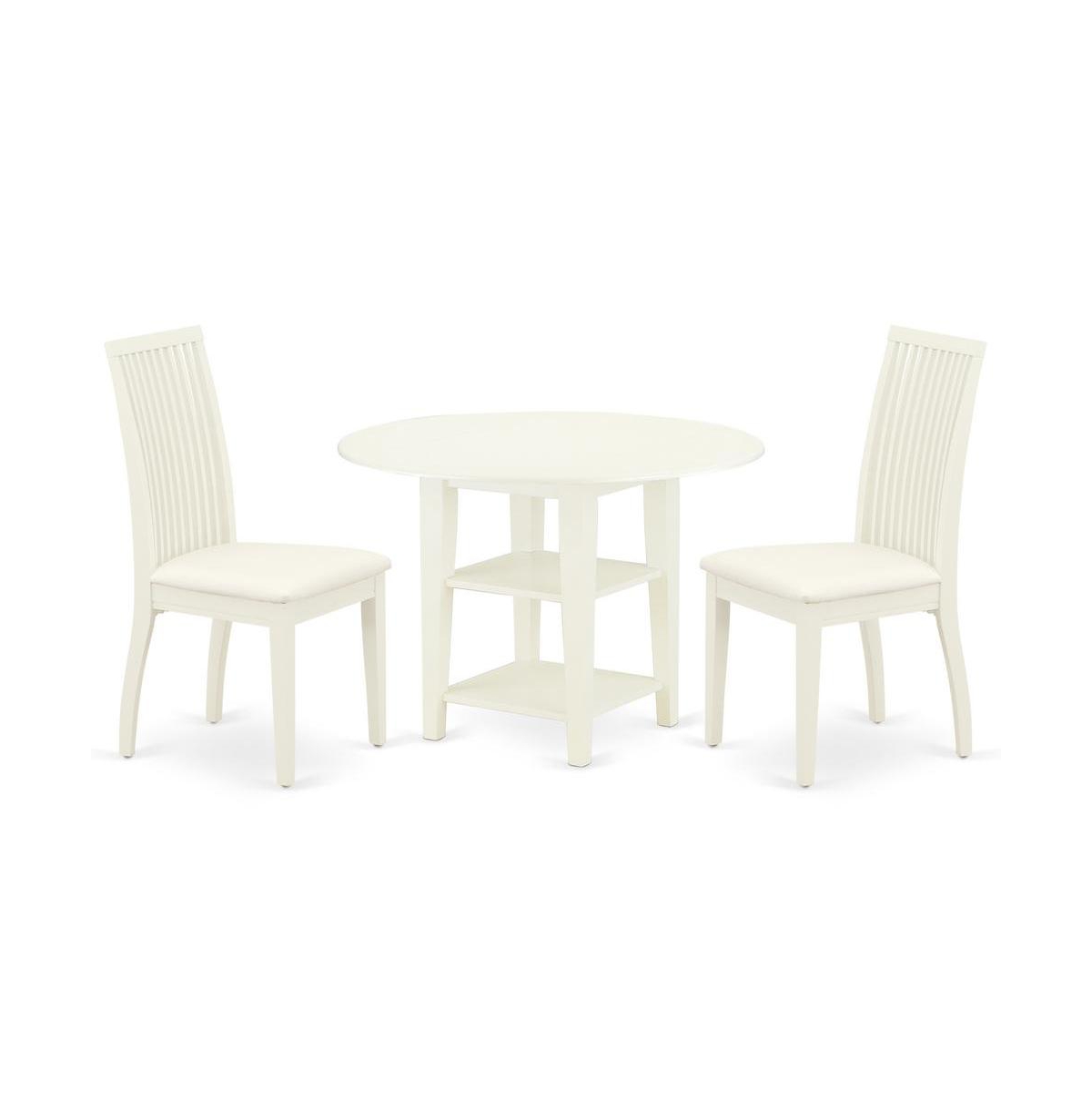 Click here for East West Furniture Dining Room Set Linen White -... prices