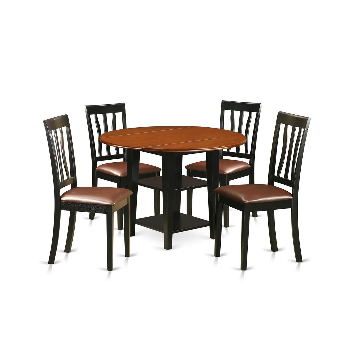 Click here for East West Furniture Dining Room Set Black & Cherry... prices