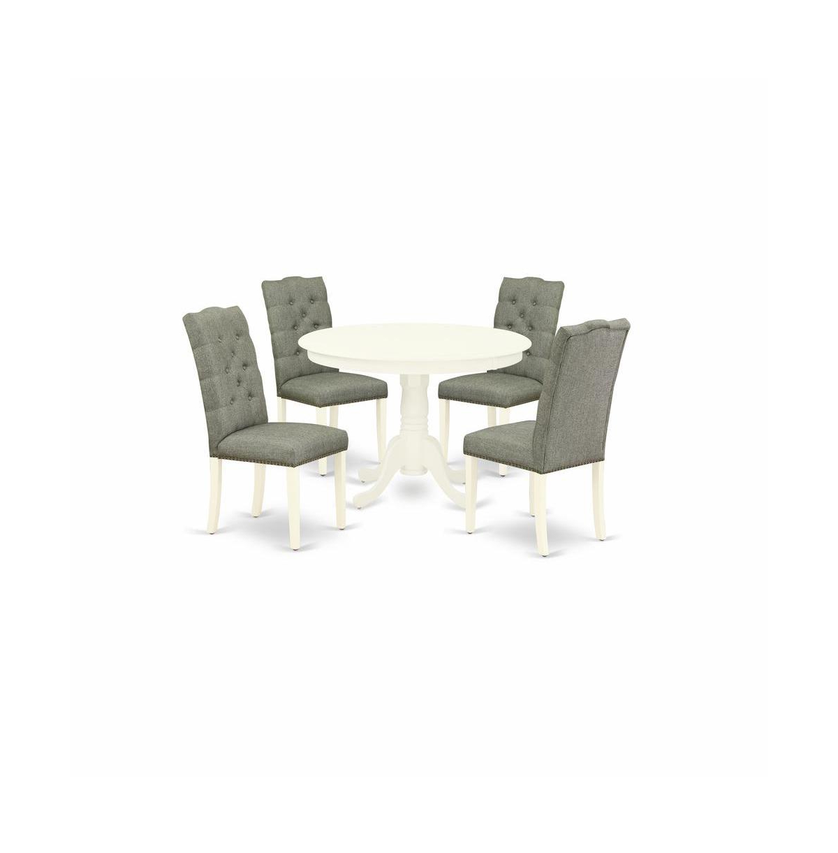 Click here for East West Furniture Dining Room Set Linen White -... prices