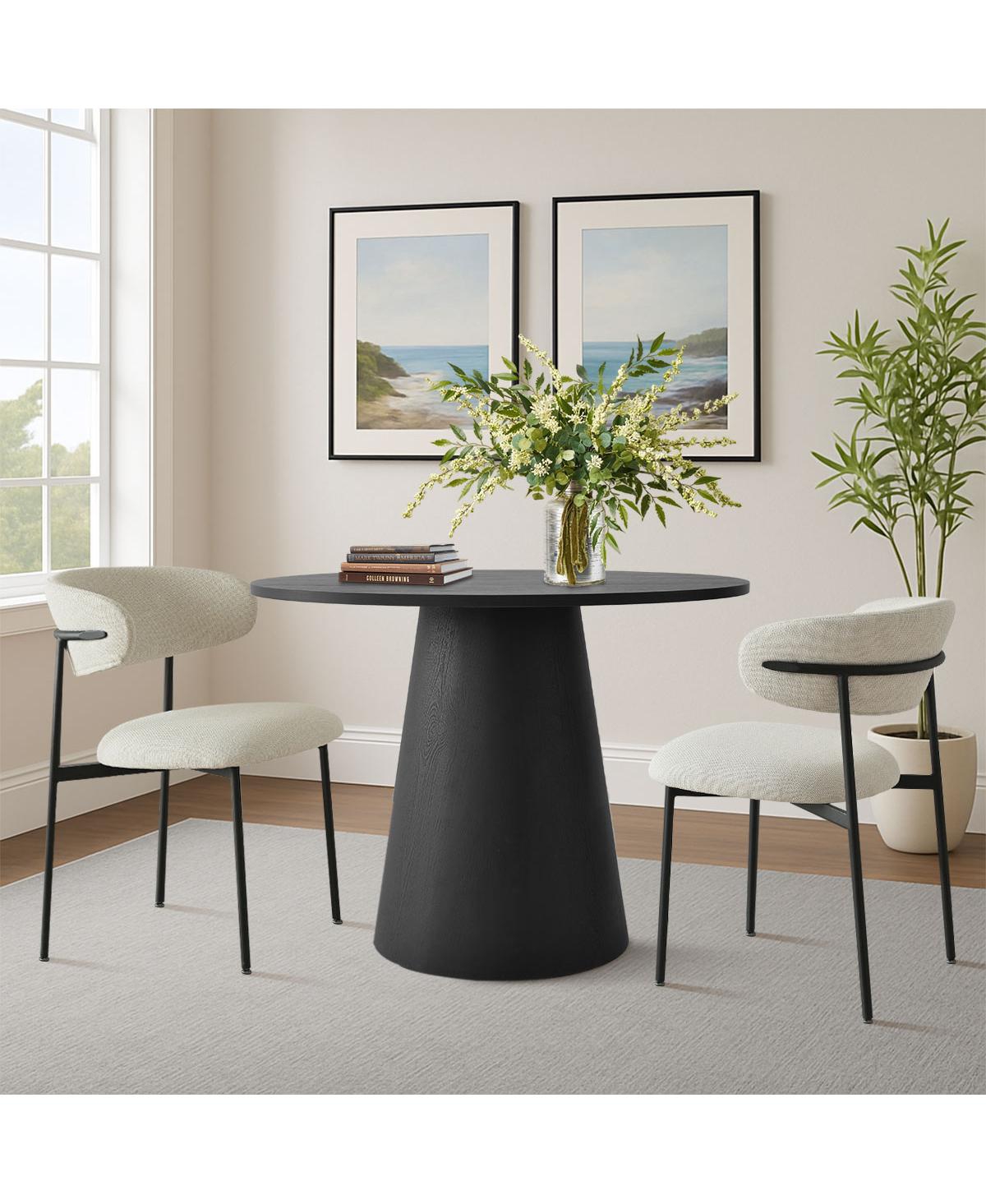 Click here for Maison Boucle 3-Piece 35 Round Black Dining Table... prices
