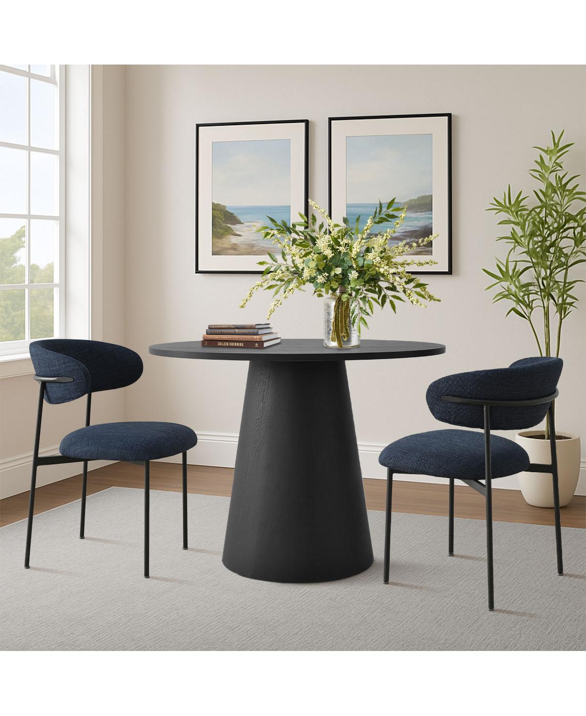 Click here for Maison Boucle 3-Piece 35 Round Black Dining Table... prices