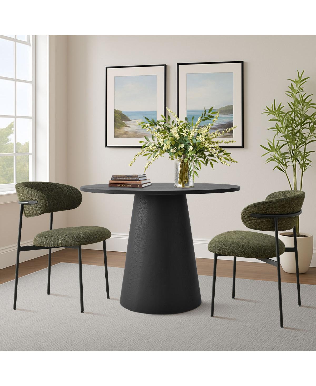 Click here for Maison Boucle 3-Piece 35 Round Black Dining Table... prices