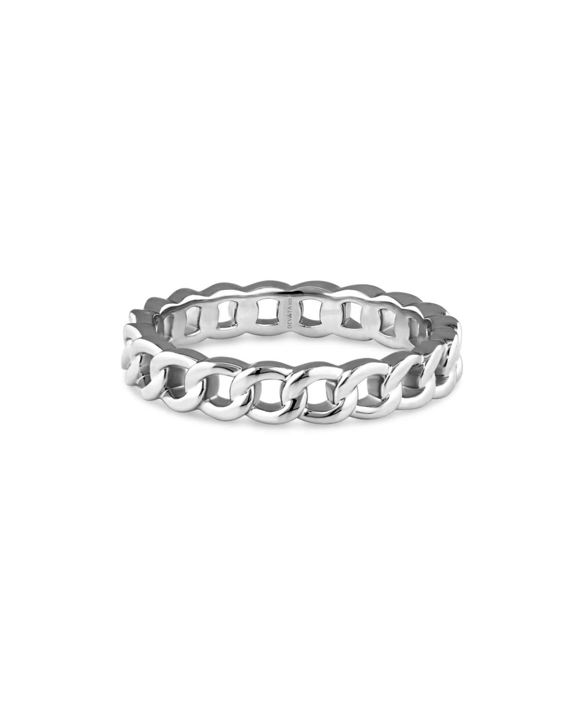 Click here for Devata Curb Link Ring in Rhodium Plated Sterling S... prices