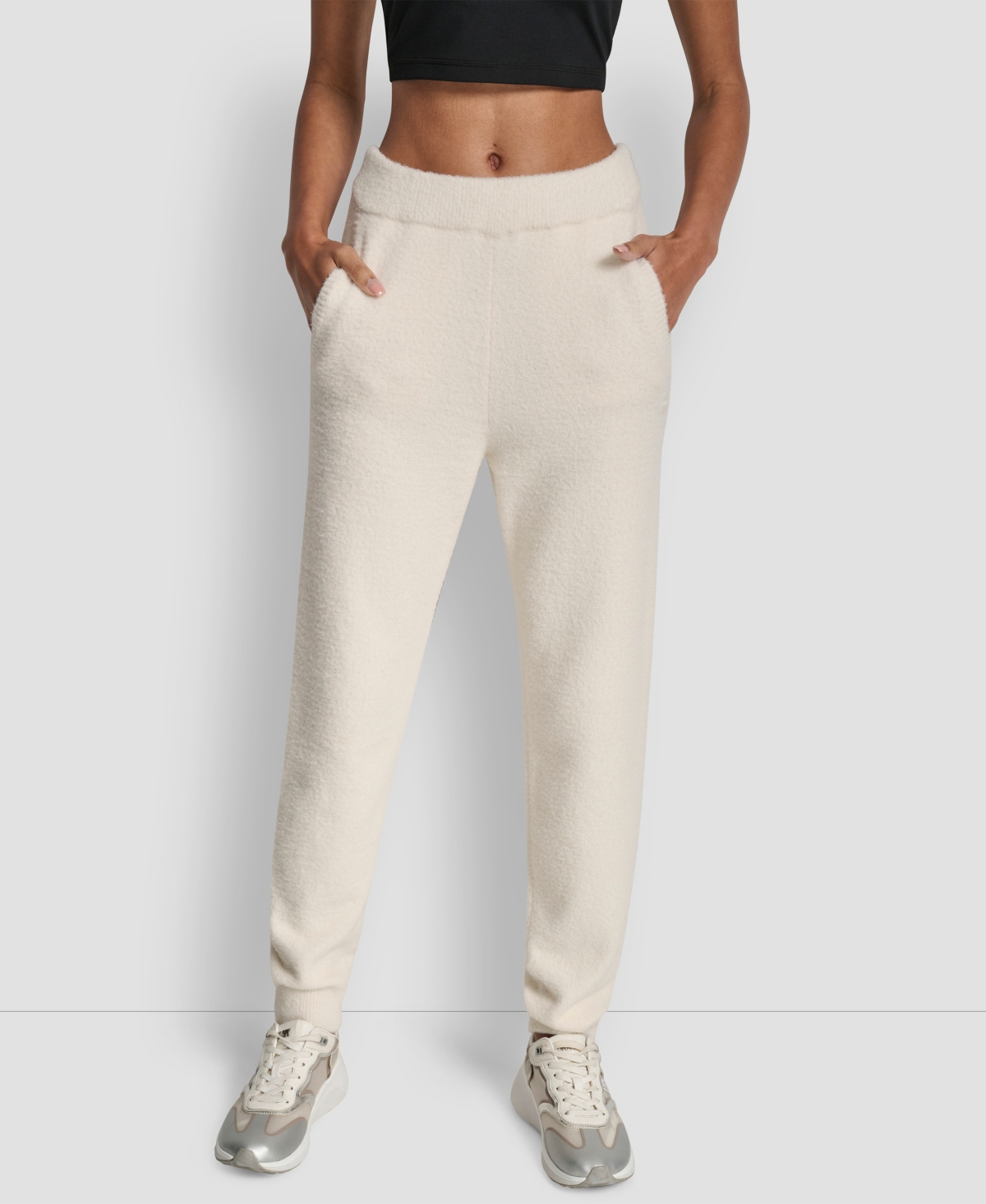 Click here for Dkny Womens Feather Yarn Tonal Jogger - Eggnog prices