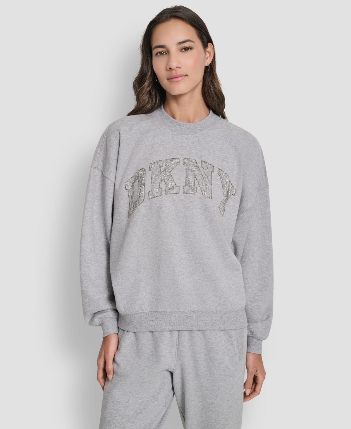 Click here for Dkny Womens Exploded Rhinestone Varsity Logo Sweat... prices