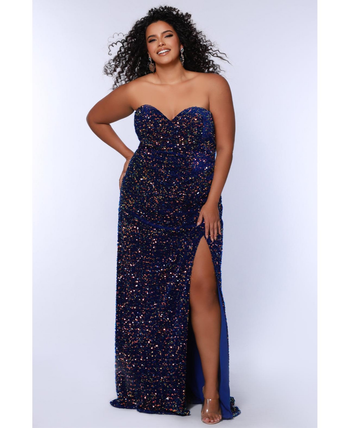 Click here for Sydneys Closet Royal Sequin Fitted Prom Dress - Ro... prices
