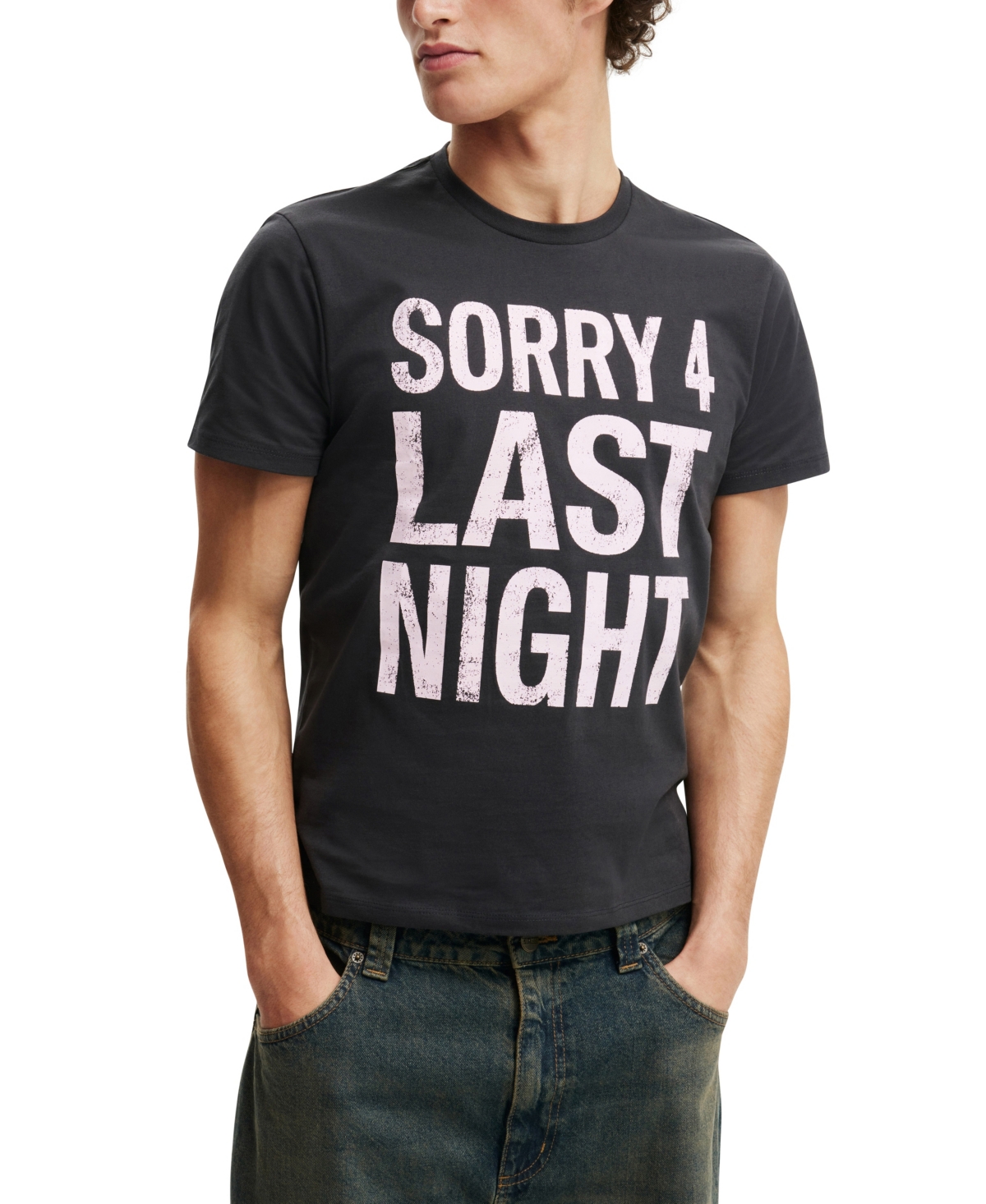 Click here for Cotton On Mens Baby Graphic T-Shirt - Washed Black prices