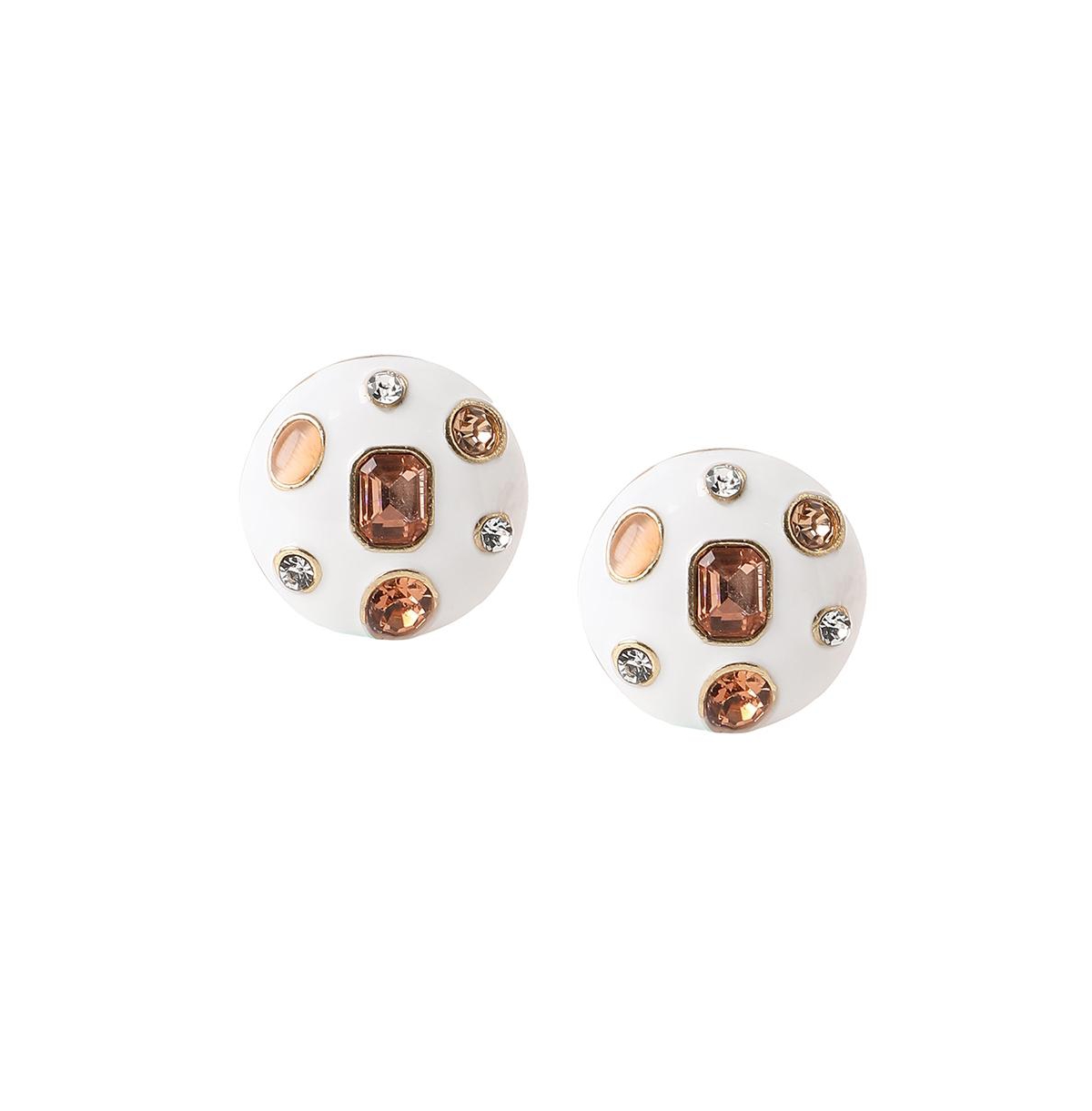 Click here for Sohi Womens The Duchess Stud Earrings - Pink prices