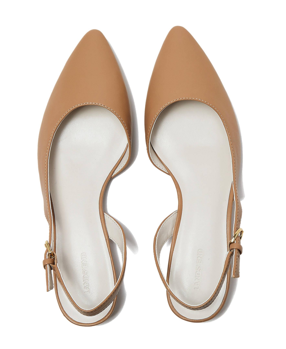 Click here for Lands End Womens Leather Slingback Low Heels - Alm... prices