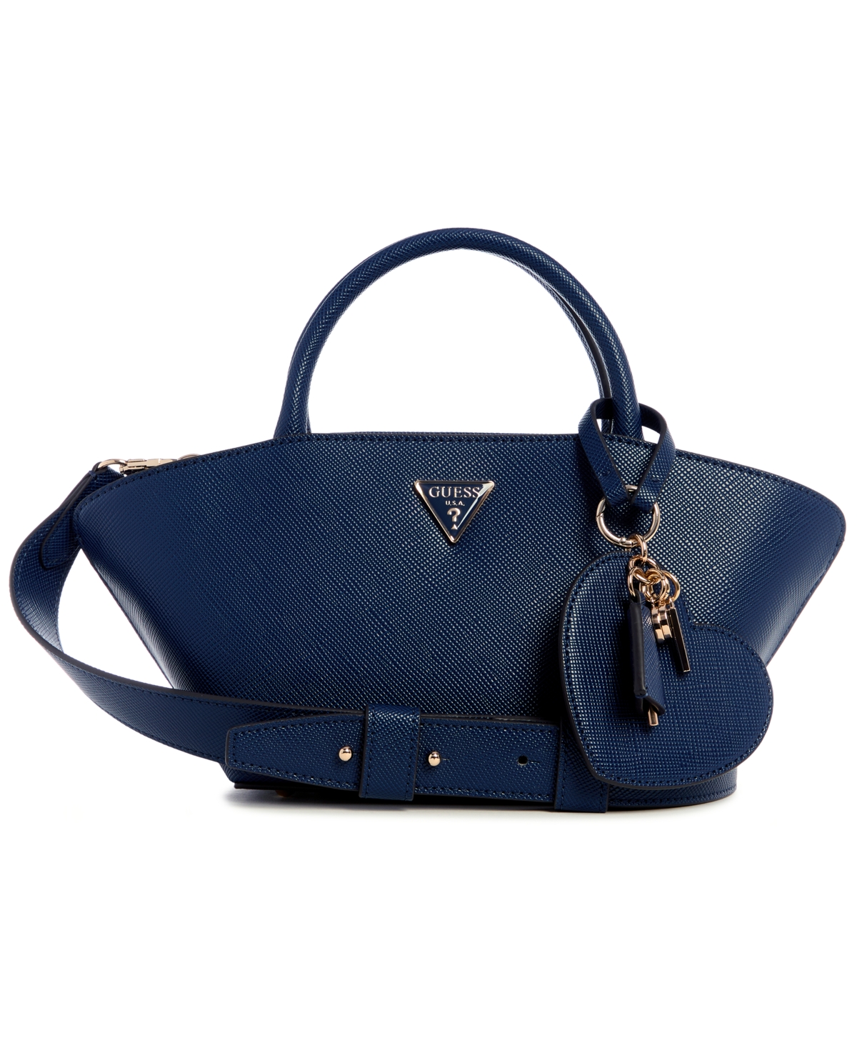 Click here for Guess Bolena Medium Satchel Bag - Navy prices