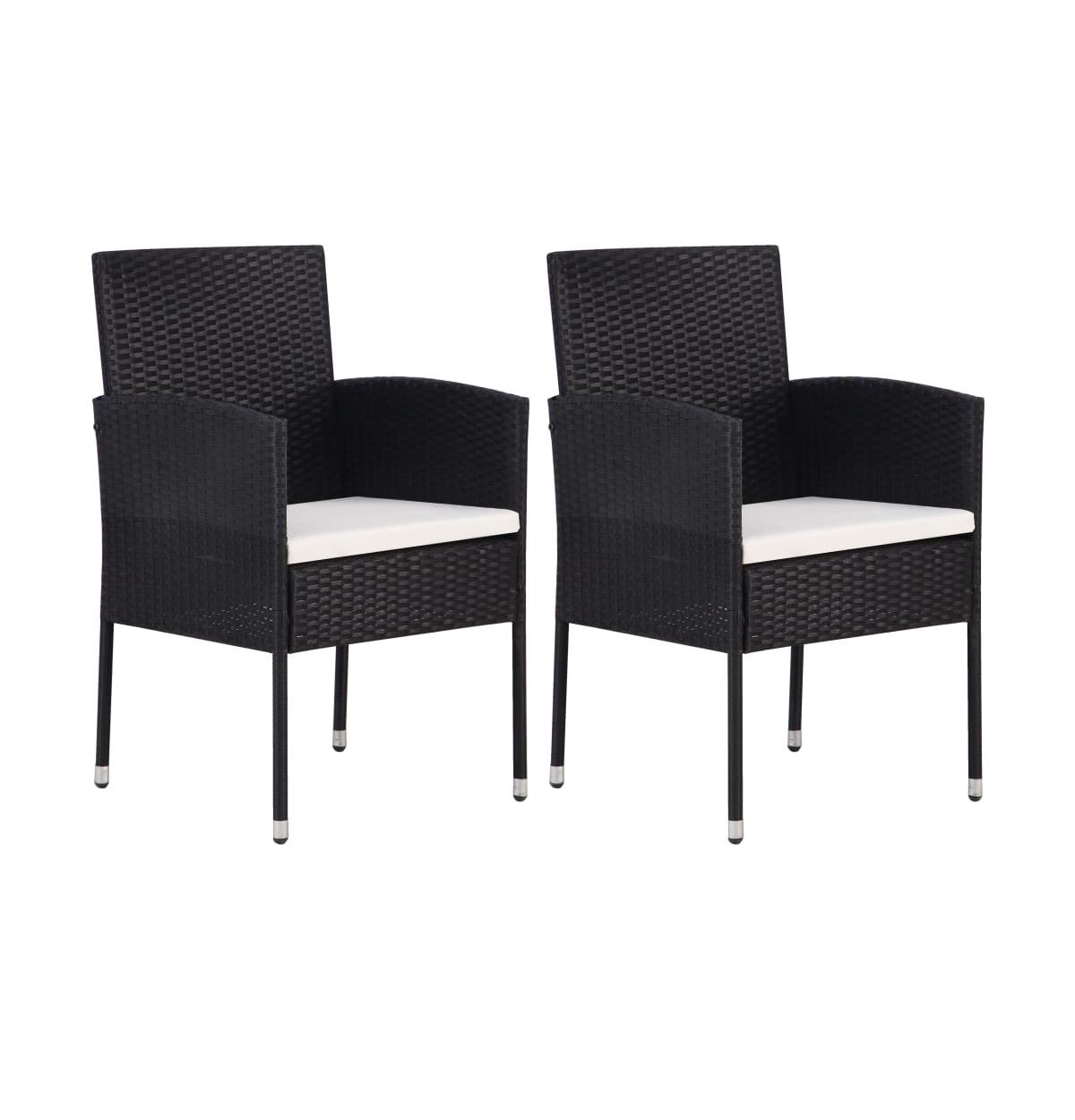 Click here for vidaXL Patio Chairs with Cream White Cushions 2 pc... prices